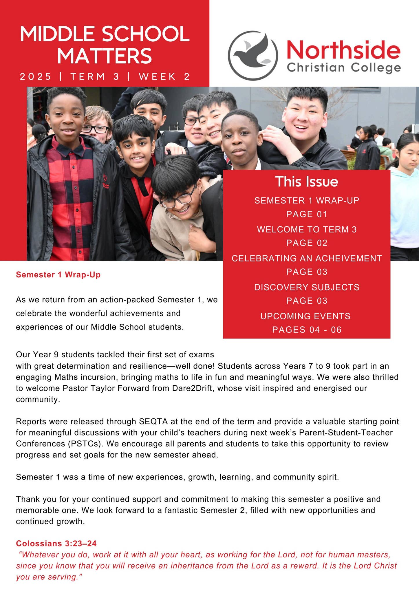 Middle School Matters Term 3, Week 2 by Northside Christian College - Issuu