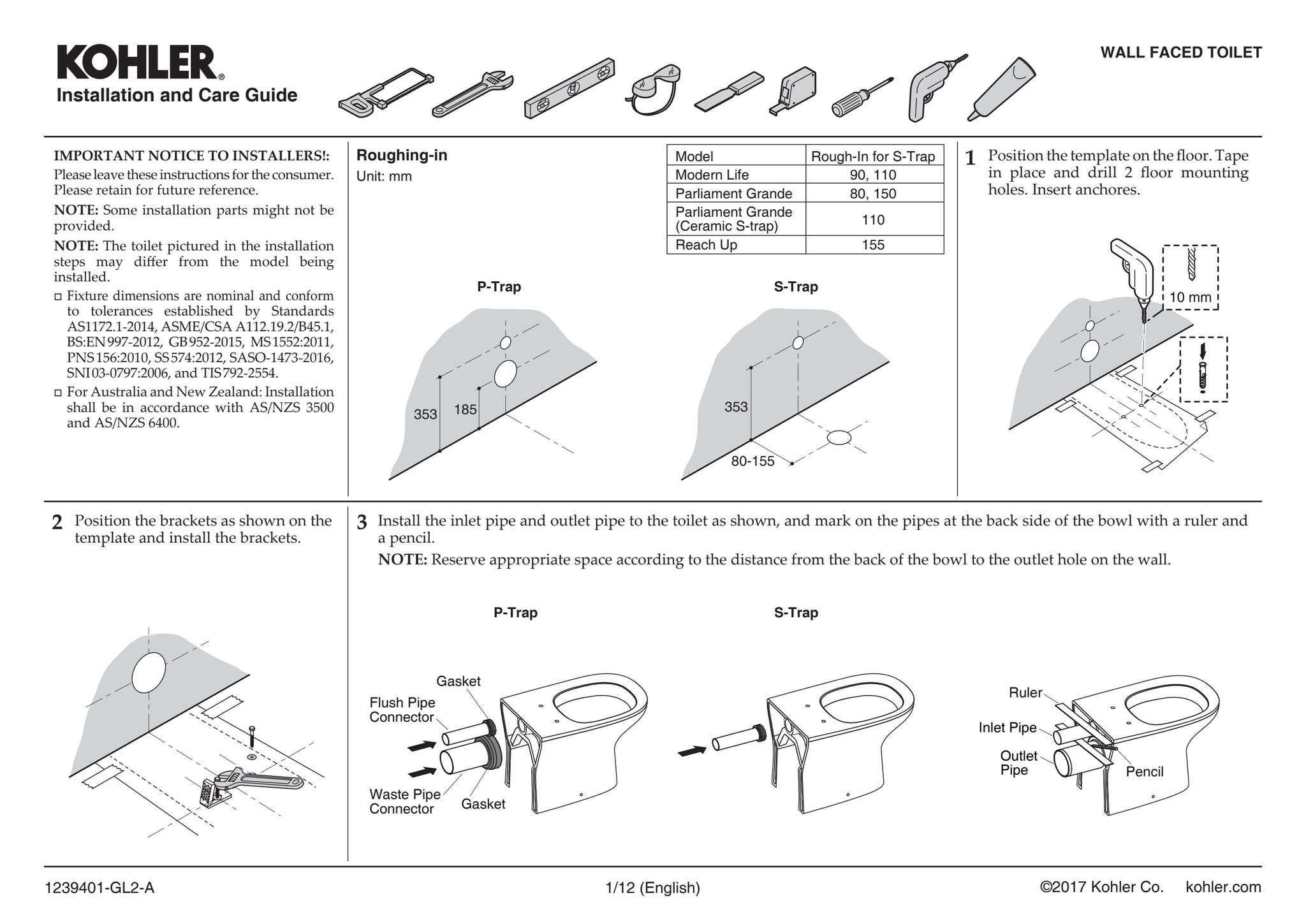 Installation Instructions - Kohler Toilet by Tilemall - Issuu