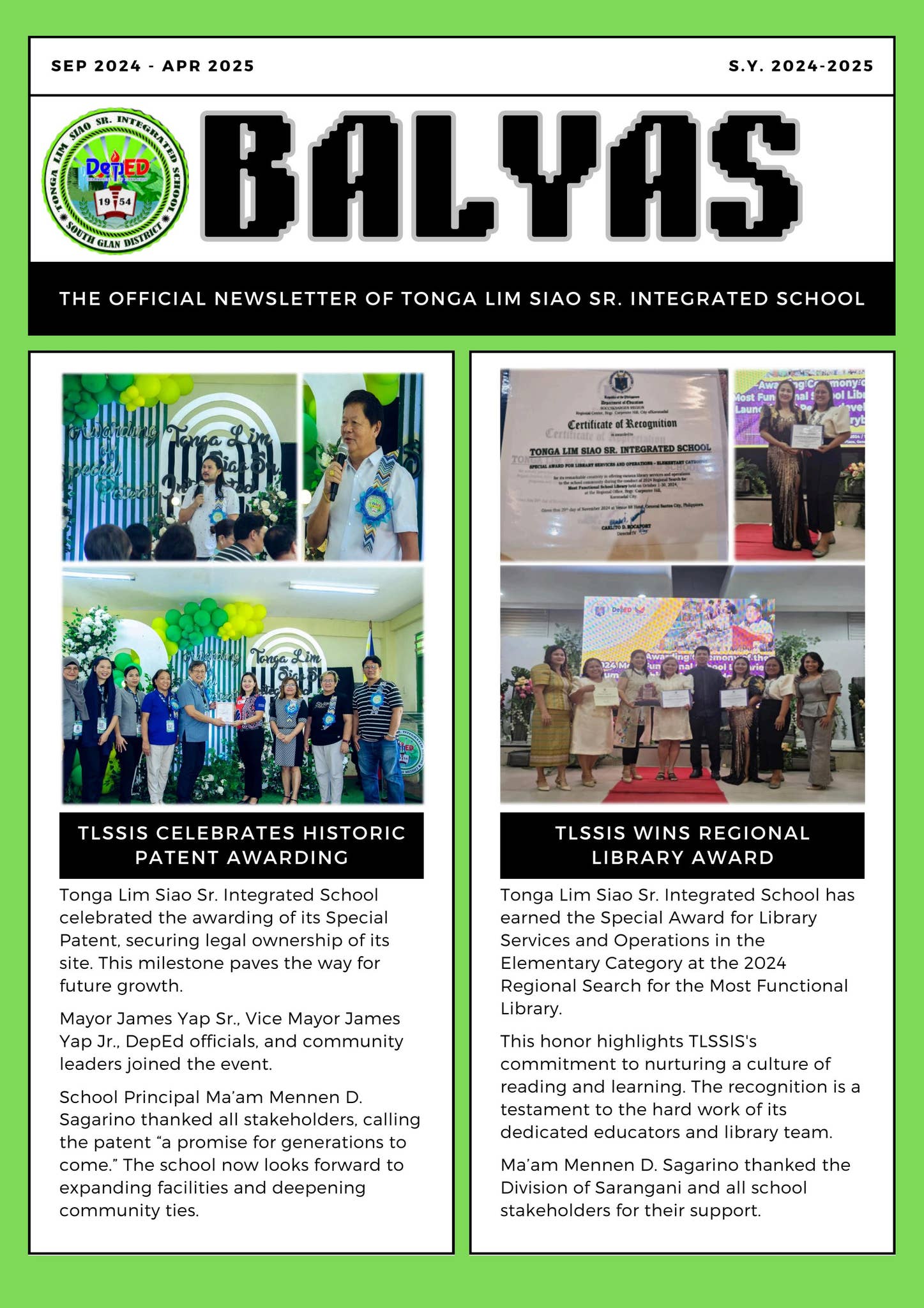 TLSSIS Newsletter by Hayfah Mangadta - Issuu