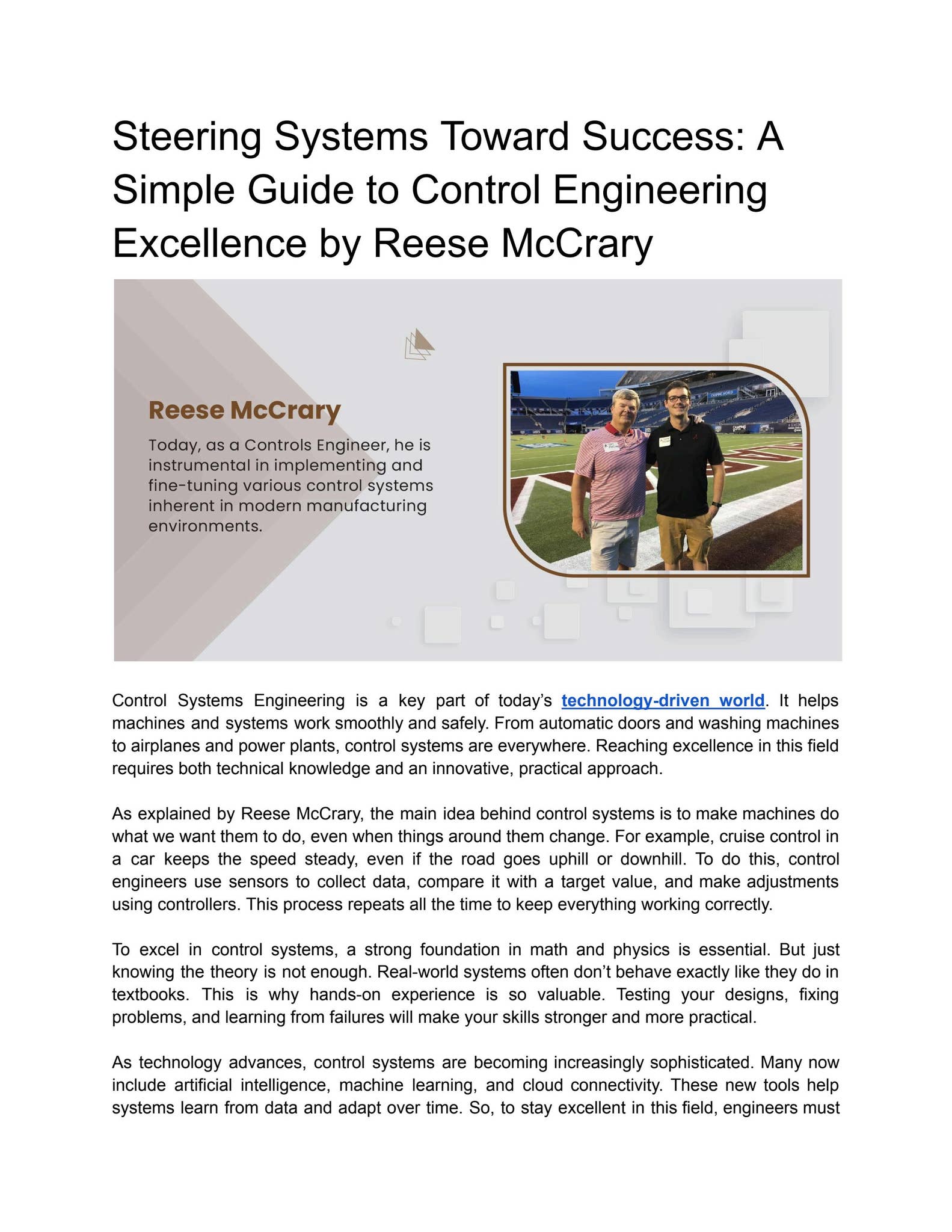 Steering Systems Toward Success_ A Simple Guide to Control Engineering ...