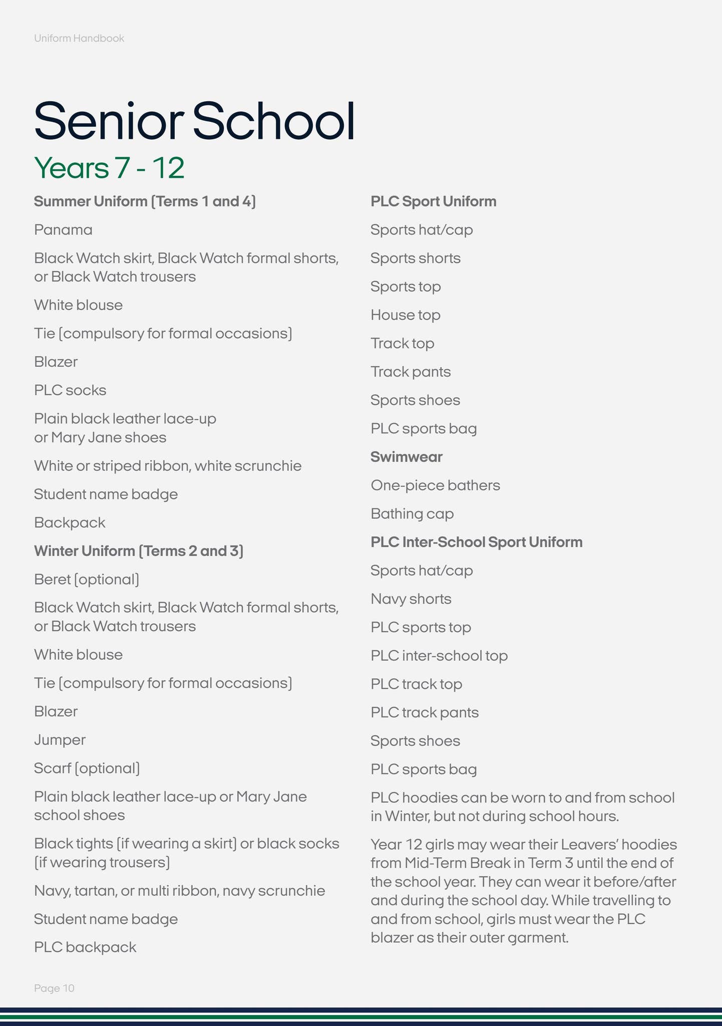 PLC Uniform Handbook by Presbyterian Ladies' College - Issuu