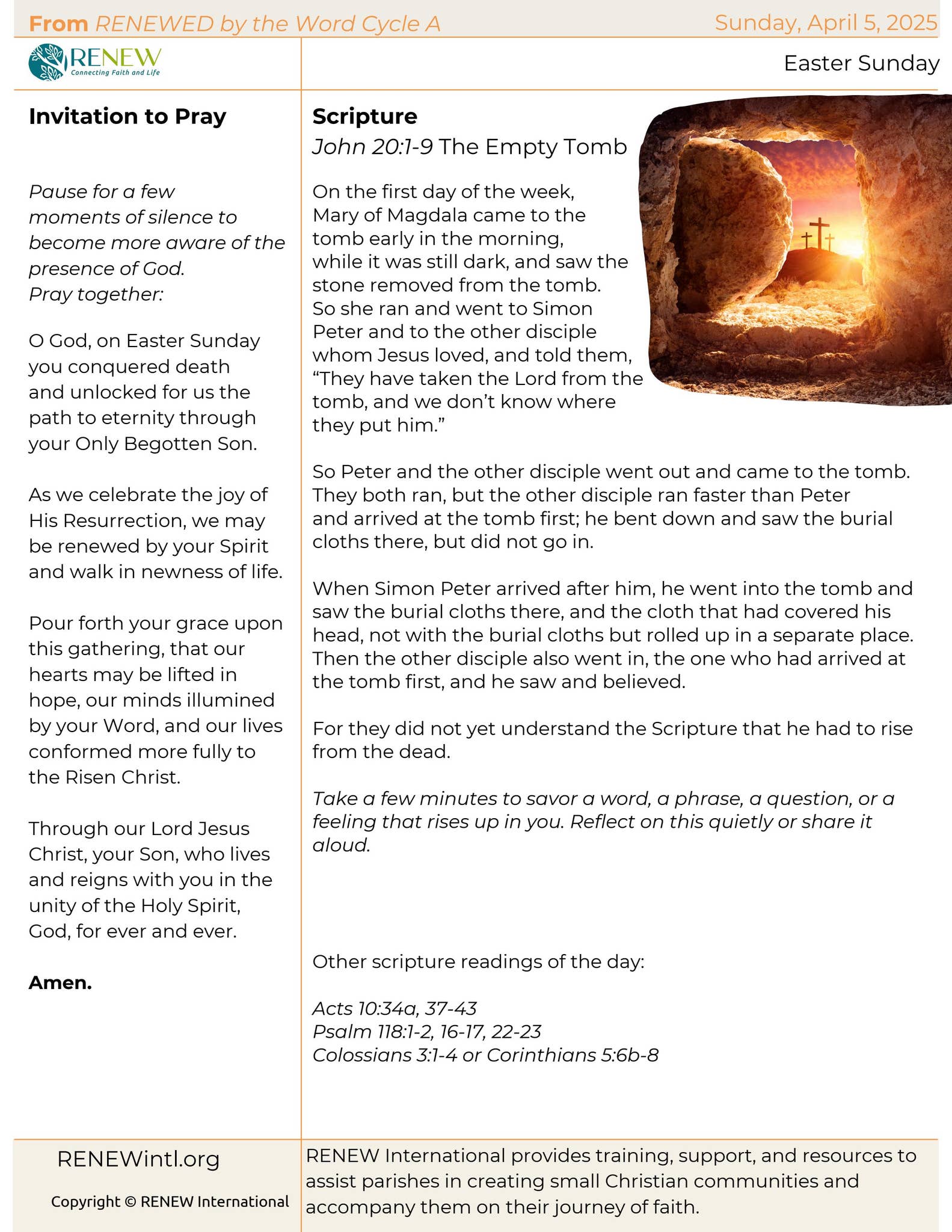 RENEWED by the Word - Cycle A (Sample Session) by RENEW International ...