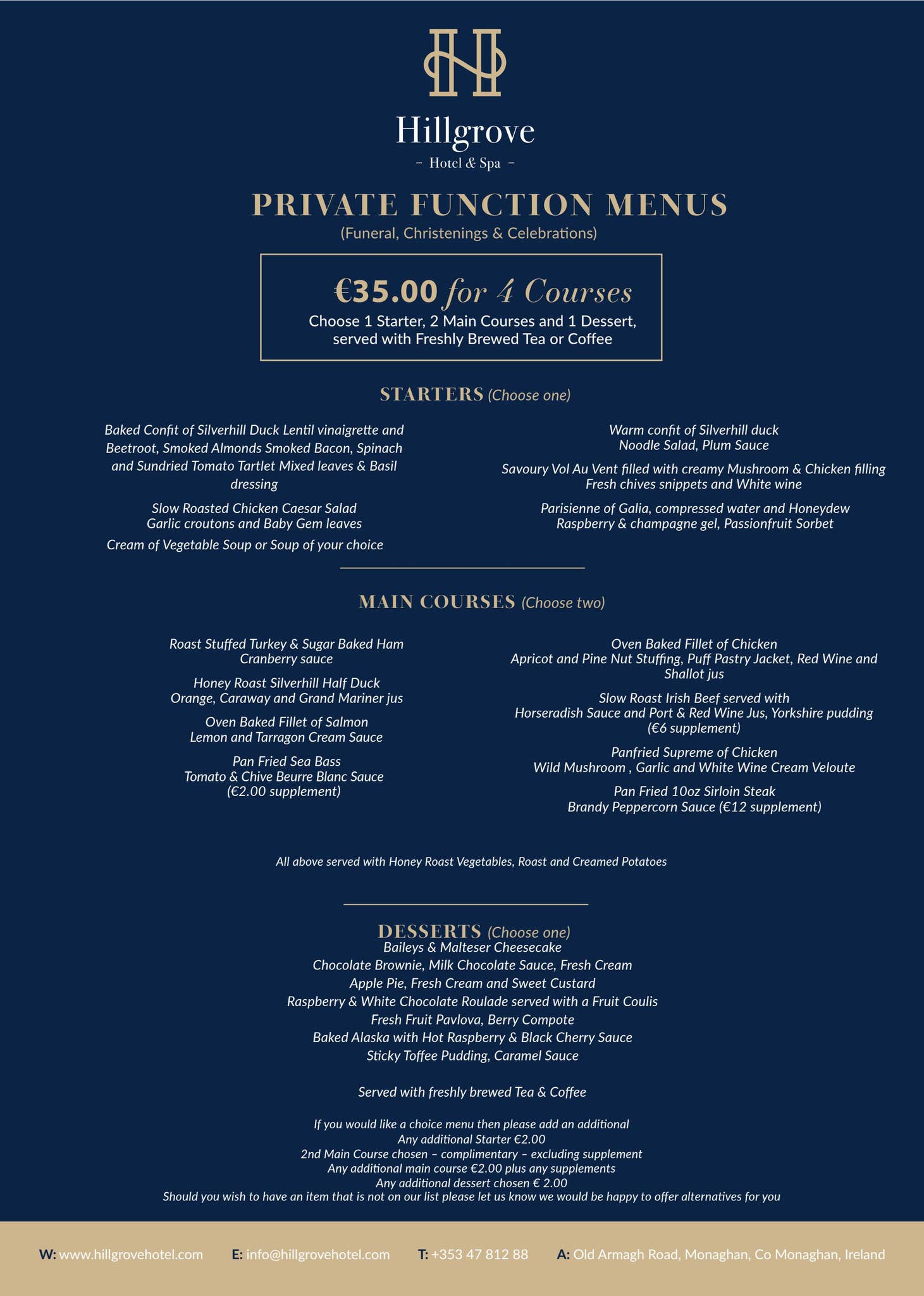 Hillgrove Hotel Private Function Menu by iNUA Hospitality - Issuu