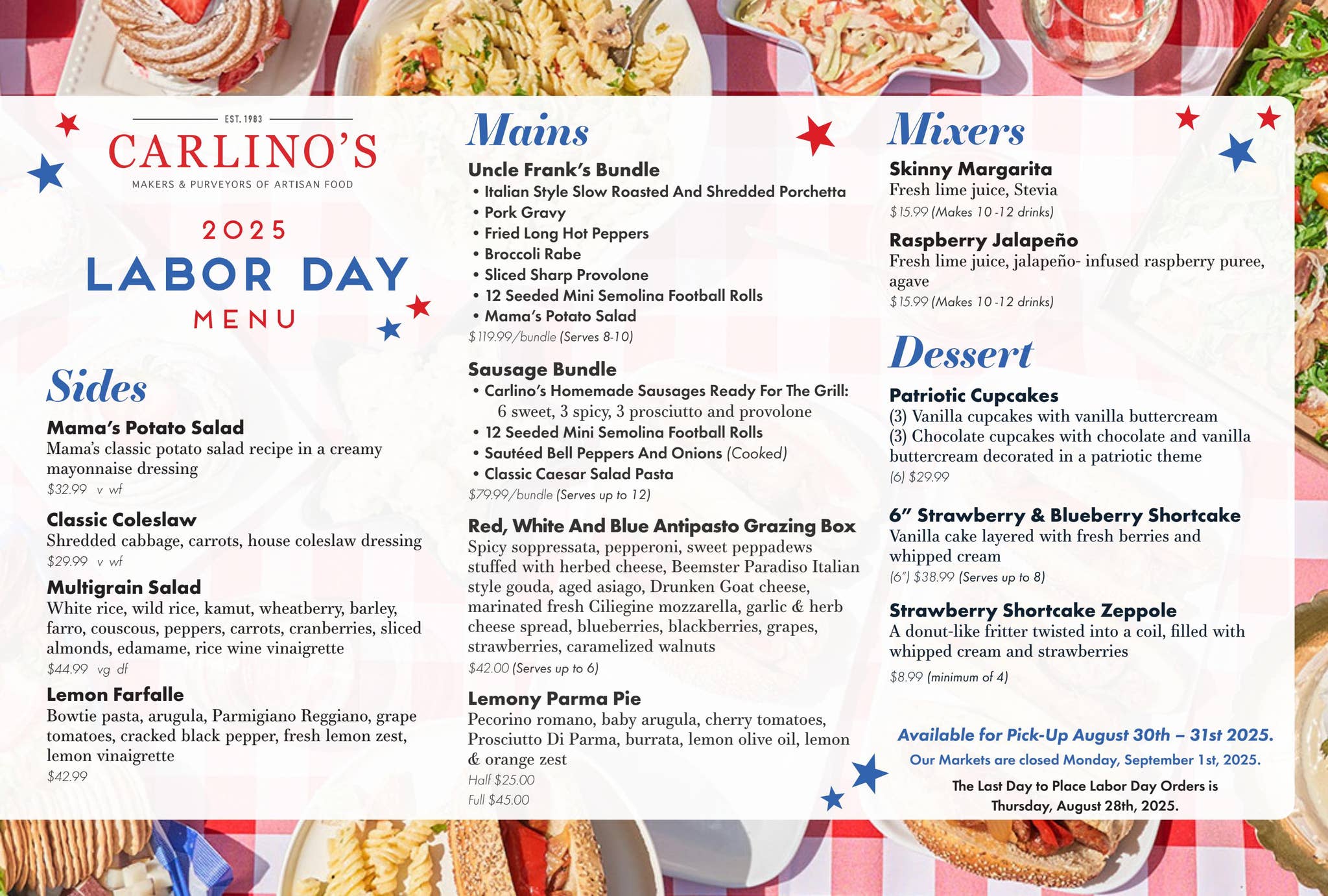 Labor Day Menu 2025 by CarlinosMarket - Issuu