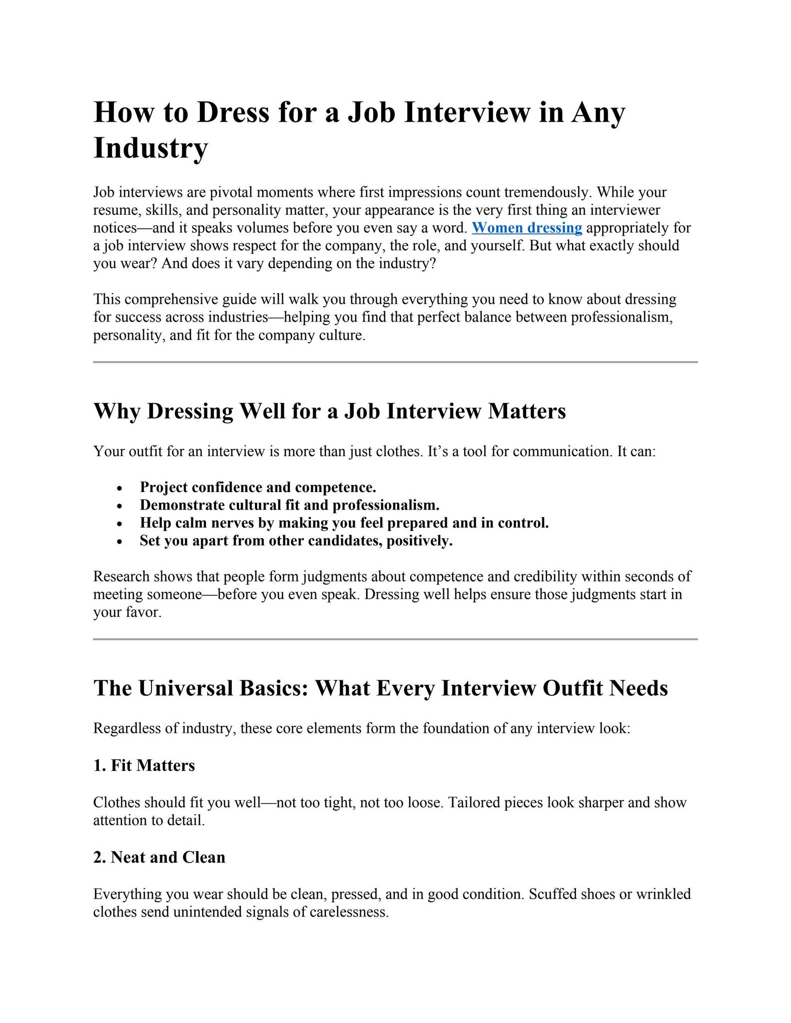 How to Dress for a Job Interview in Any Industry by Simaals Clothing ...