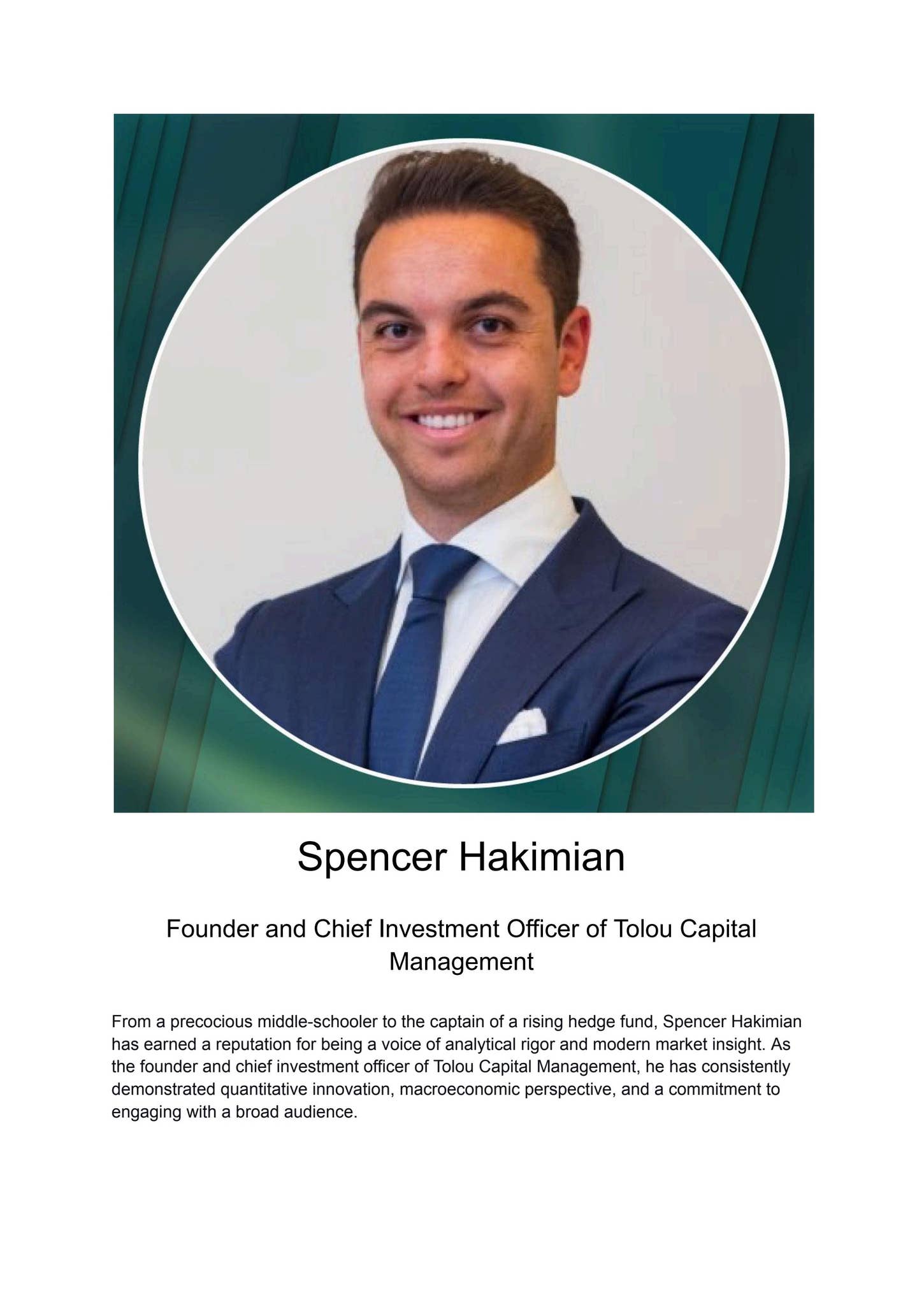 Biography of Spencer Hakimian by Spencer Hakimian - Issuu