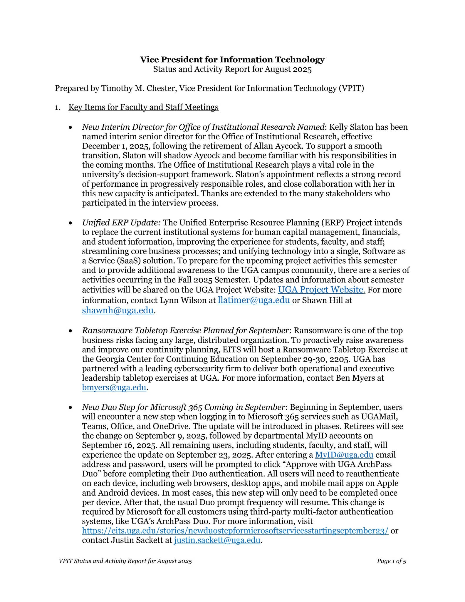 VPIT Status and Activity Report for August 2025 by EITSatUGA - Issuu