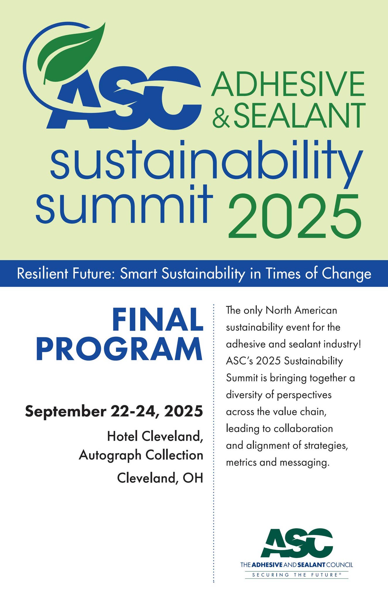 ASC 2025 Sustainability Summit Final Program by The Adhesive & Sealant Council - Issuu