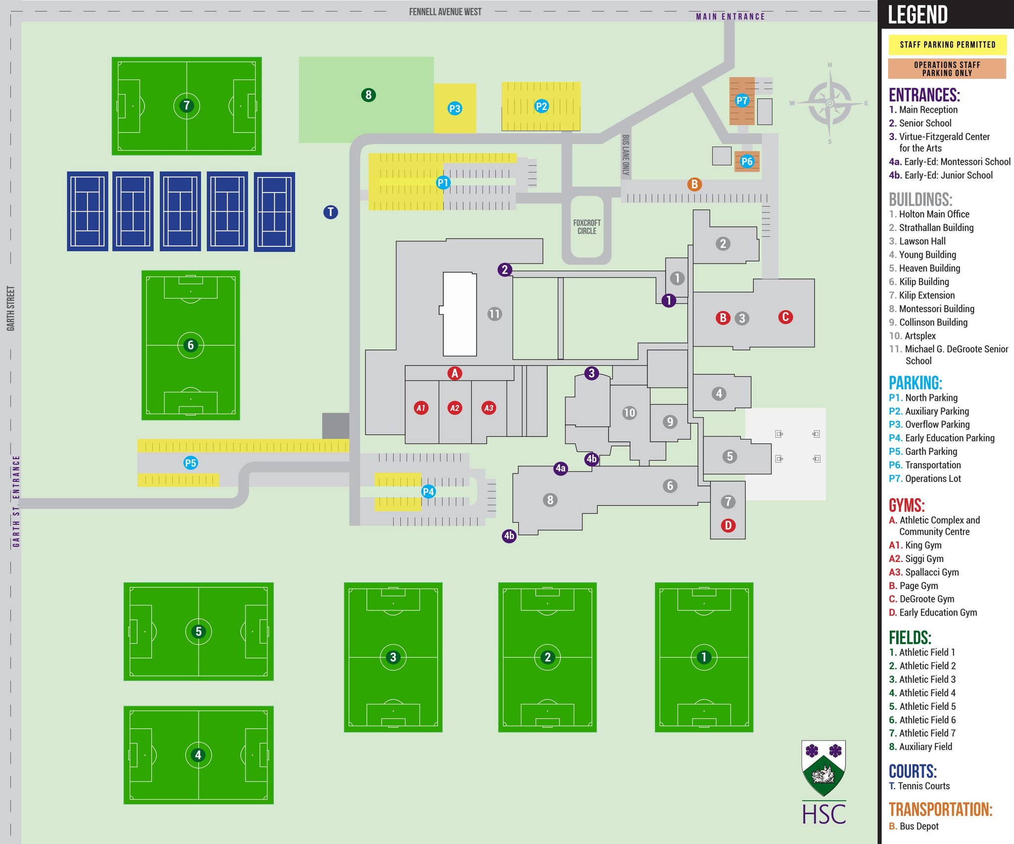 Campus Map 2025 - Staff Parking by Hillfield Strathallan College - Issuu