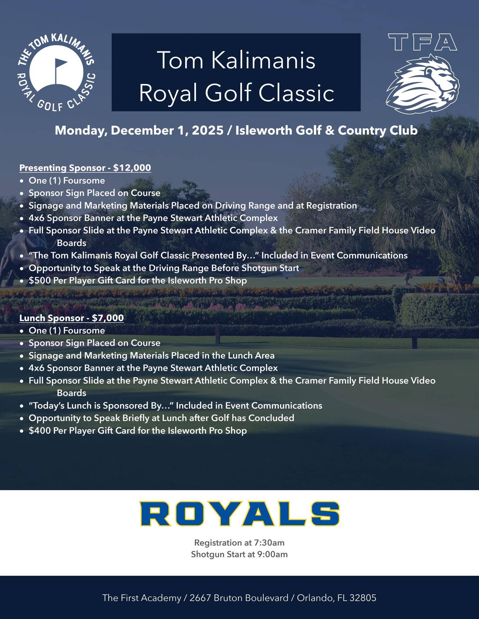 2025 & 2026 Royal Golf Classic Sponsor Flyer by The First Academy - Issuu