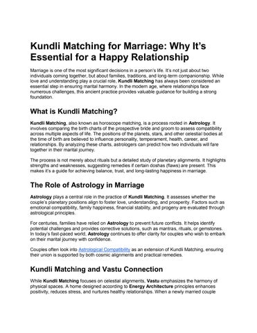 Kundli Matching for Marriage: Why It’s Essential for a Happy ...