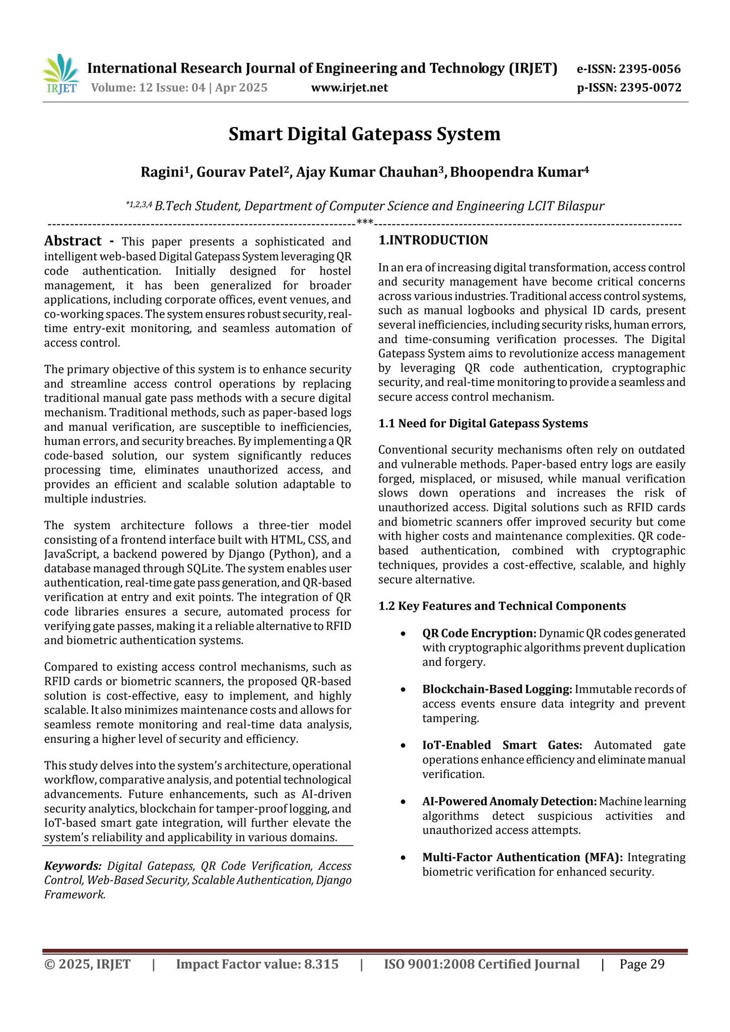 Smart Digital Gatepass System by IRJET Journal - Issuu