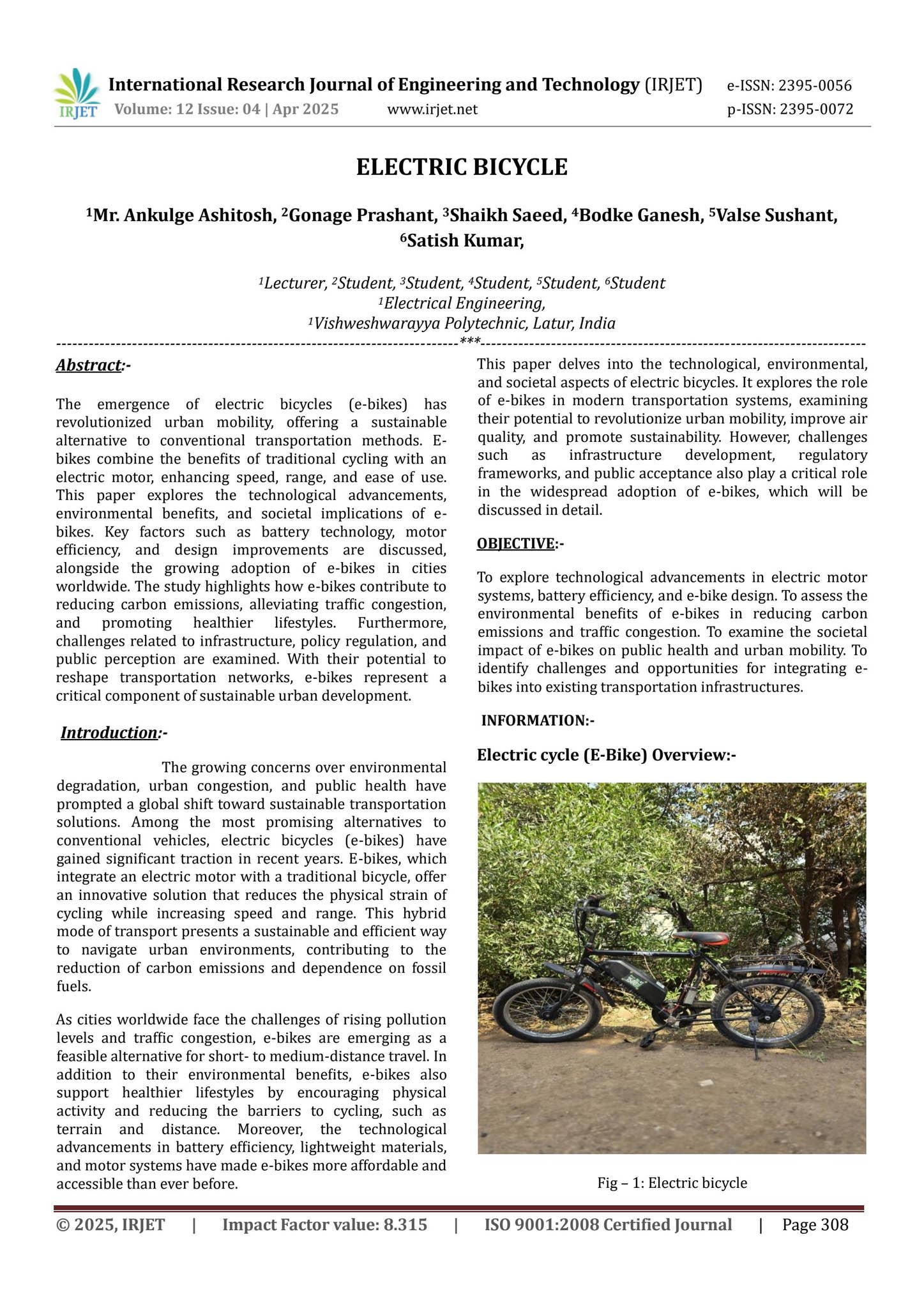 ELECTRIC BICYCLE by IRJET Journal - Issuu