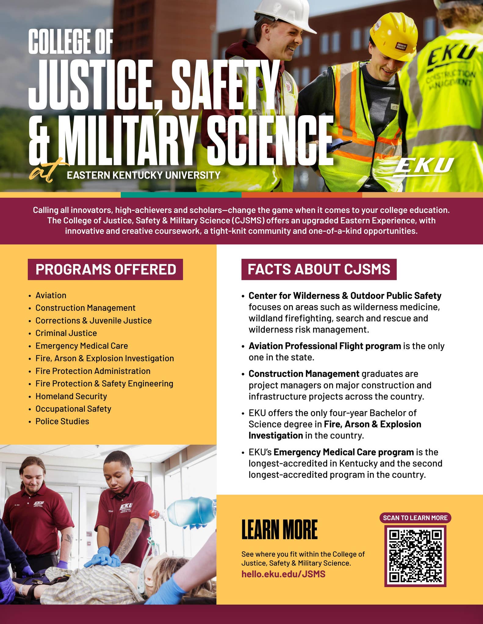 2026 College of Justice, Safety and Military Science One Pager by ...