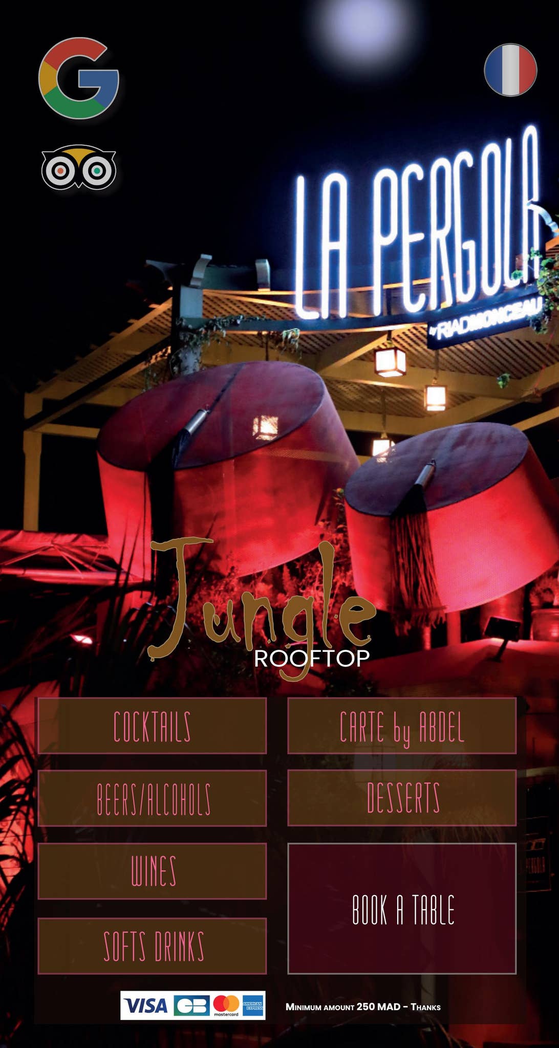 JUNGLE ROOFTOP LA PERGOLA MARRAKECH ENG MENU by LUDOVIC ANTOINE - Issuu