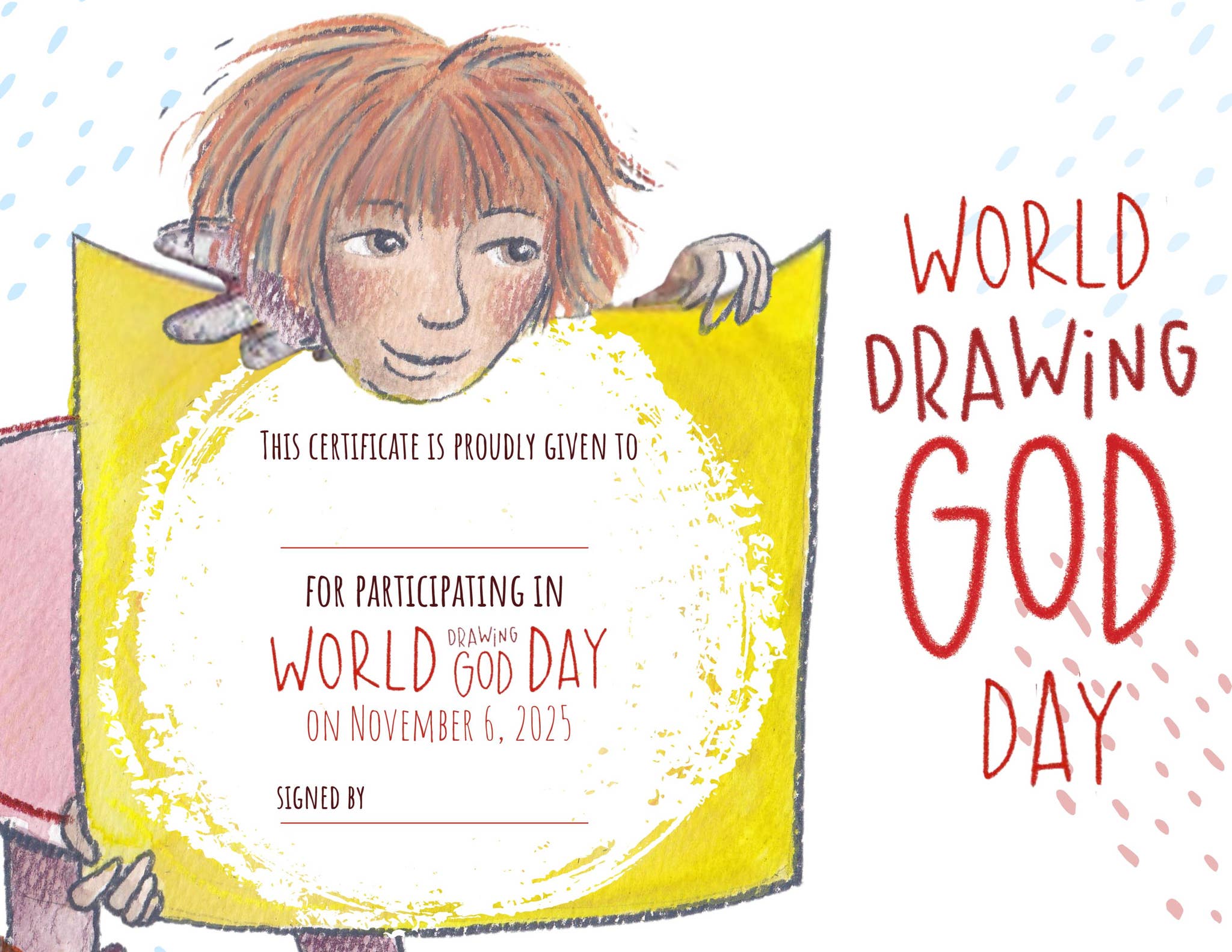 World Drawing God Day Certificate 2025 by The Church in the 21st ...