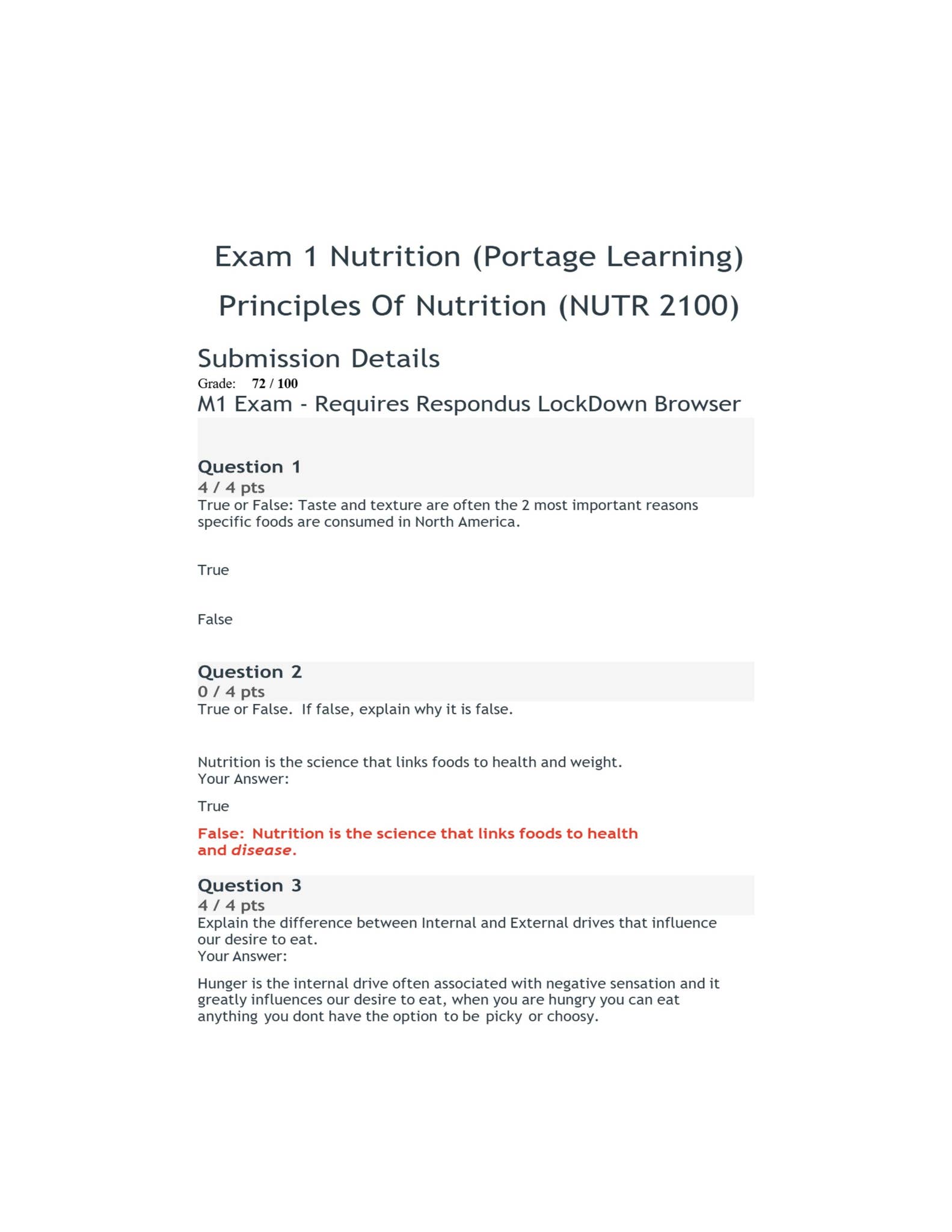 Principles Of Nutrition (NUTR 2100 Exam 1 Nutrition (Portage Learning ...