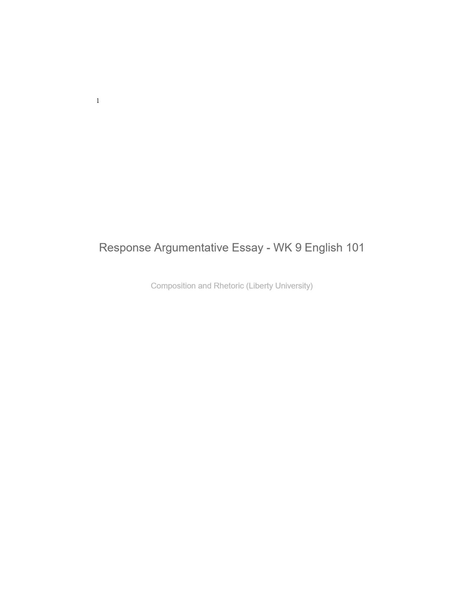 Response Argumentative Essay - WK 9 English 101 by Highpublications - Issuu