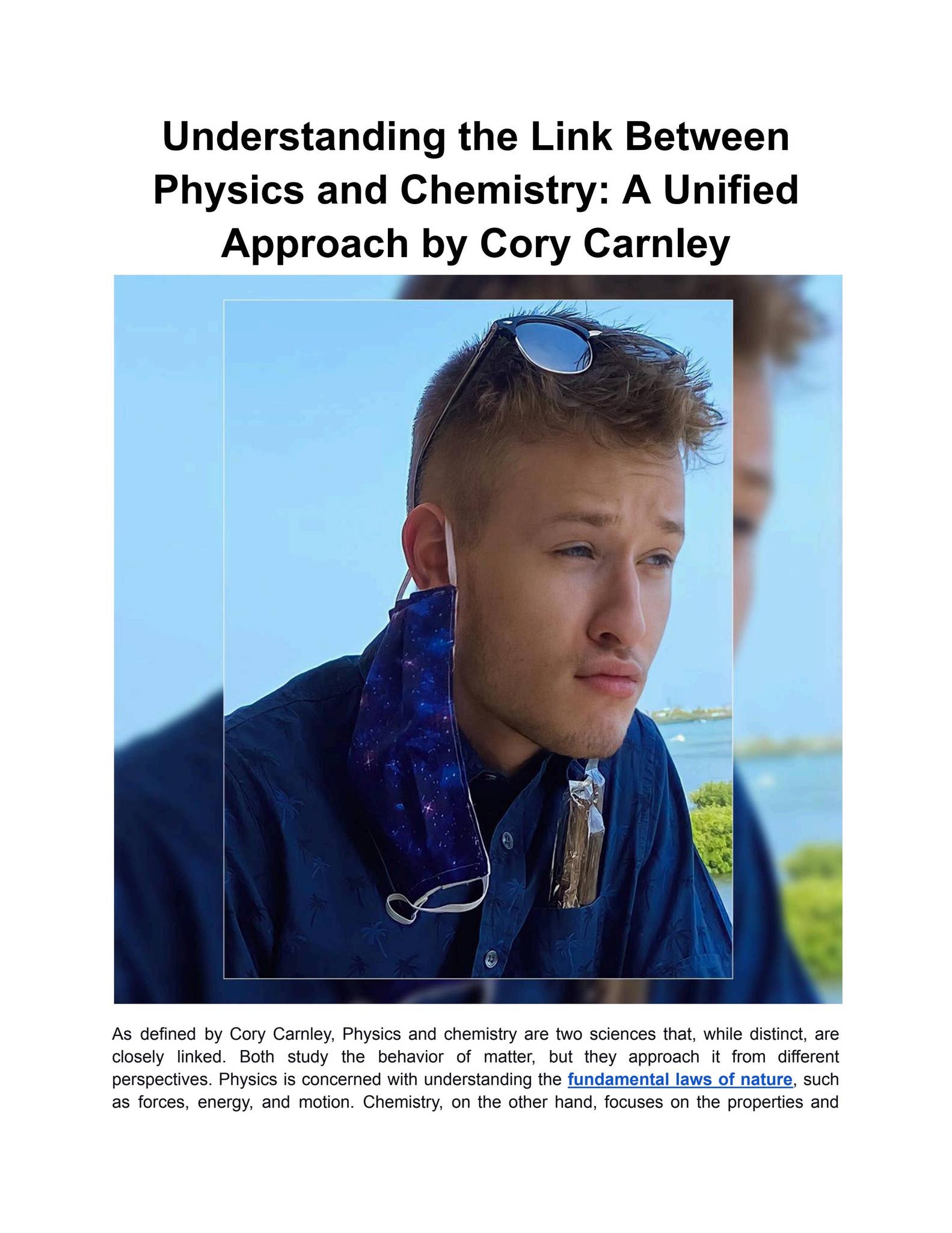 Understanding the Link Between Physics and Chemistry_ A Unified ...