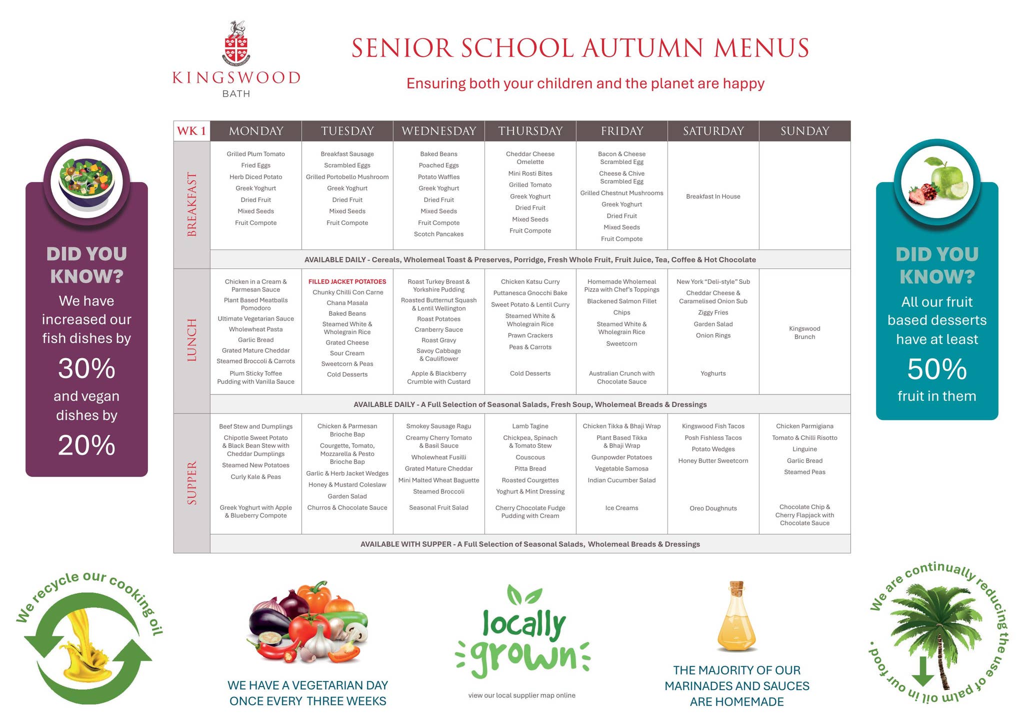 Kingswood Senior Boarding Menus- Autumn Term 2025 by Kingswood School ...