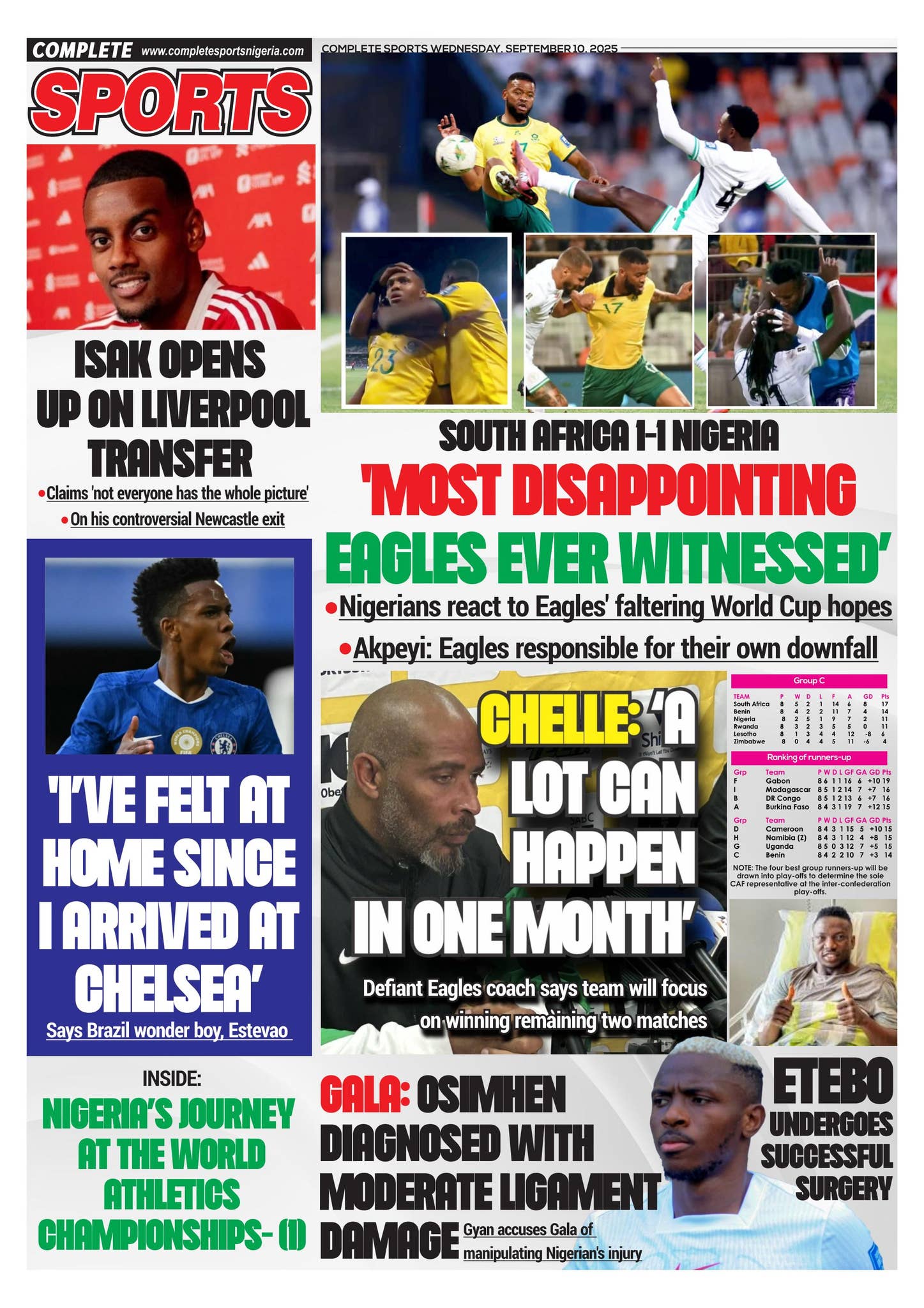 COMPLETE SPORTS - WEDNESDAY, SEPT 10, 2025 by Complete Sports - Issuu