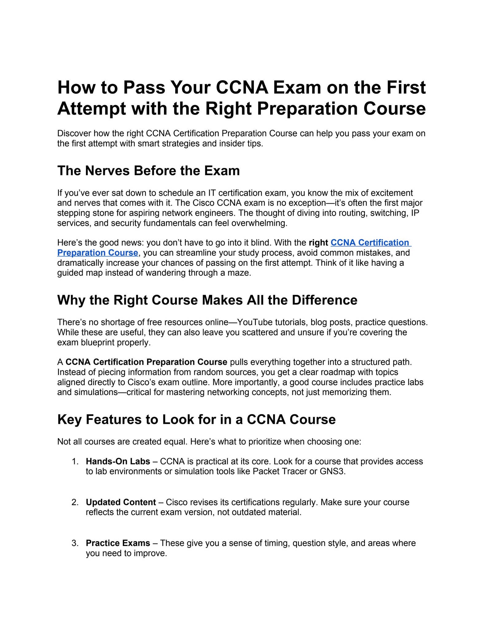 How to Pass Your CCNA Exam on the First Attempt with the Right ...