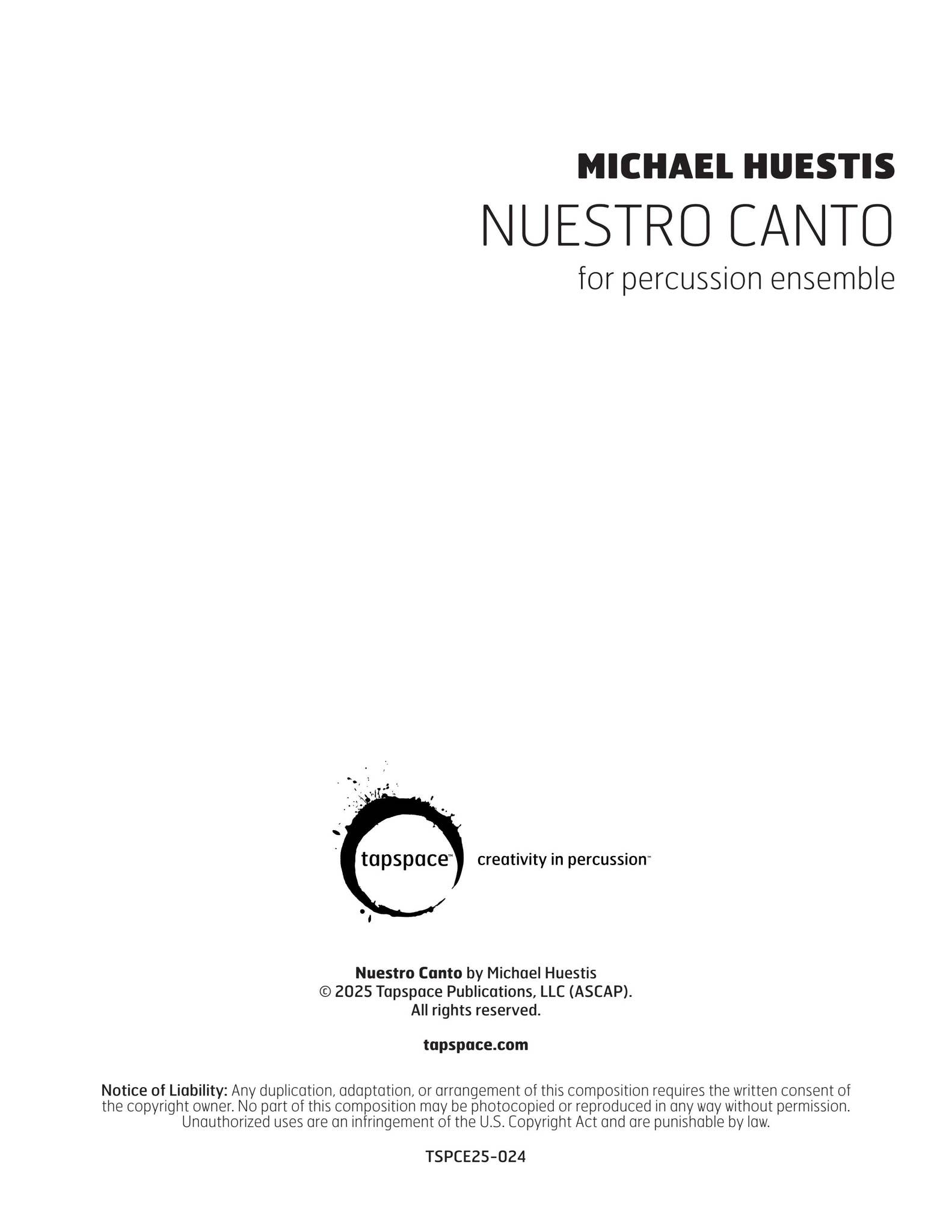 Nuestro Canto(perc ens)-SAMPLE by Tapspace - Issuu