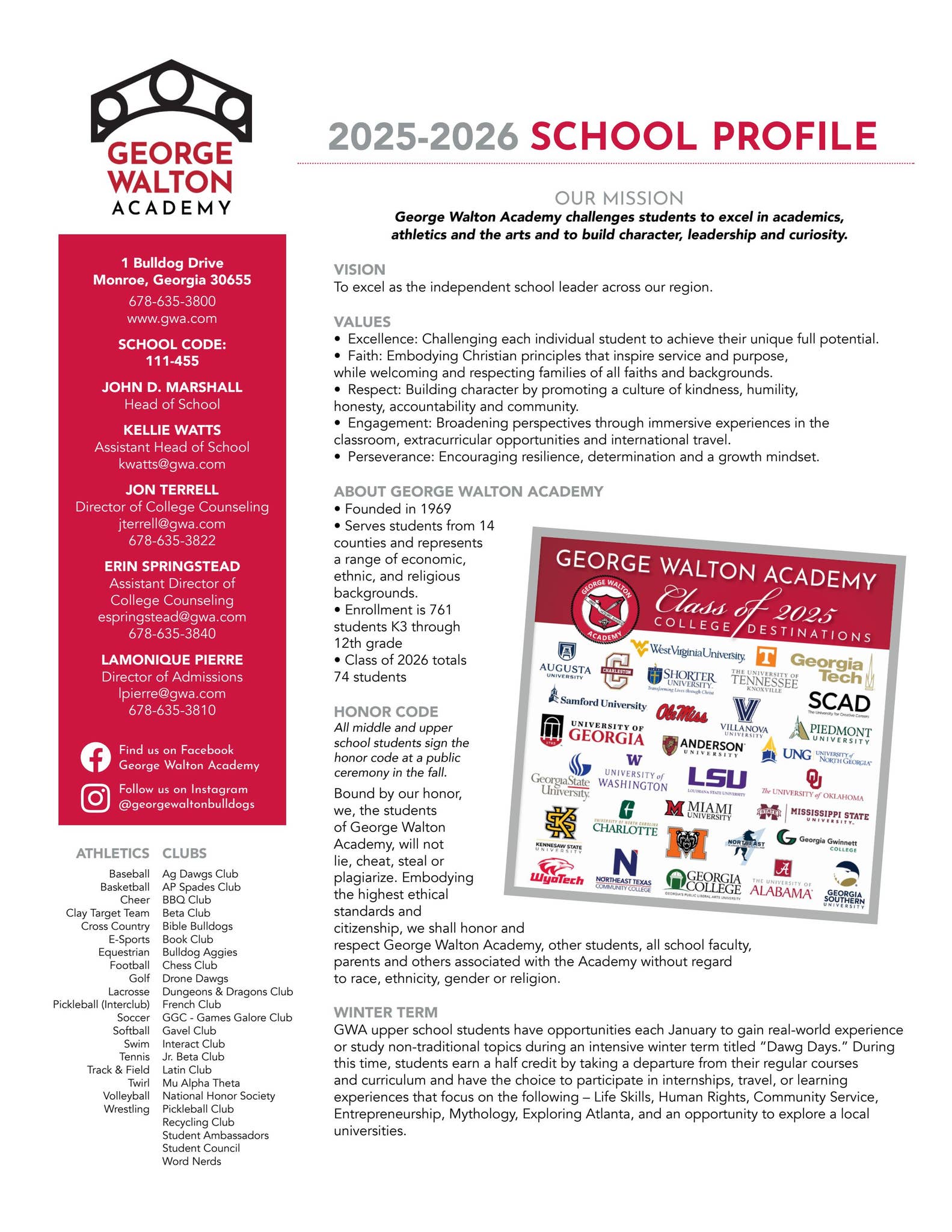 GWA School Profile 2025-2026 by George Walton Academy - Issuu