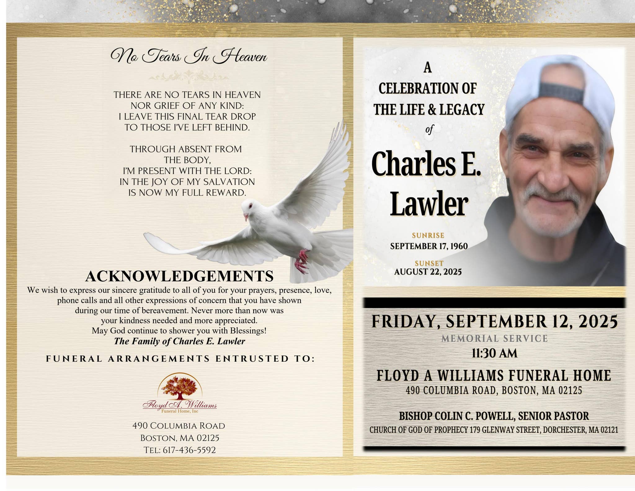 Memorial Folder for the Late Charles E. Lawler - Our beloved "Buddy" by ...