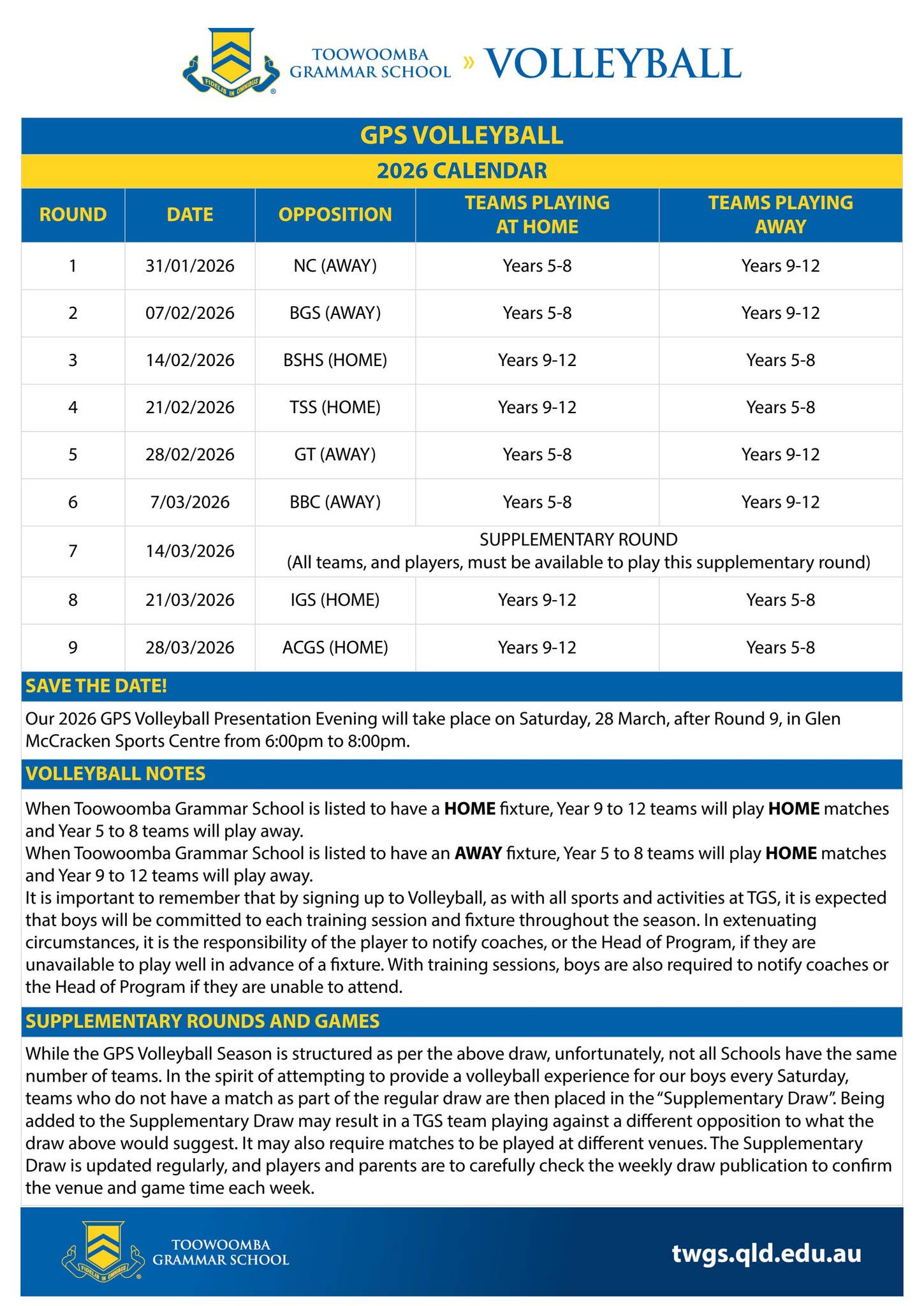2026 GPS Volleyball Calendar by toowoombagrammarschool - Issuu