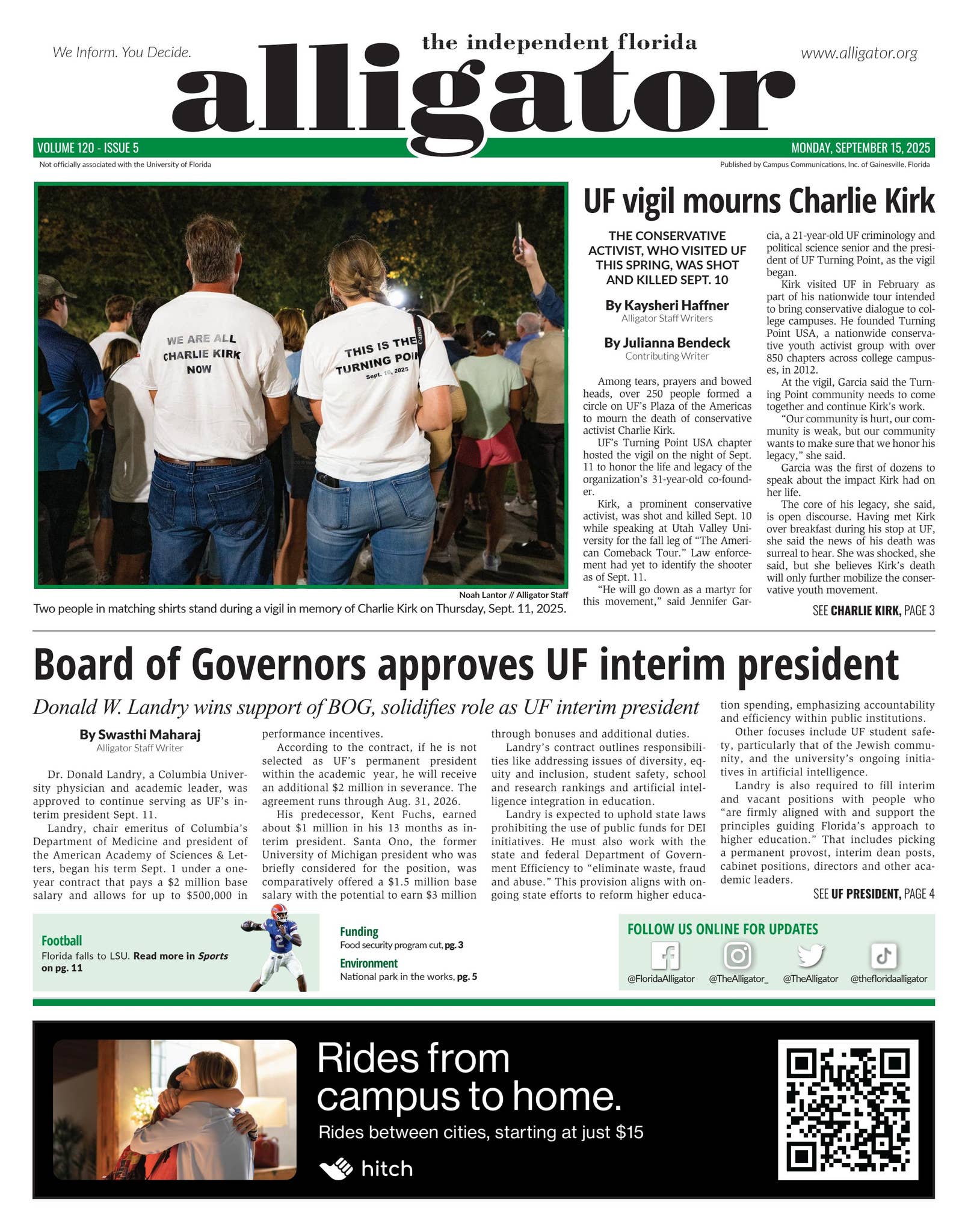 Monday, September 15, 2025 by The Independent Florida Alligator - Issuu