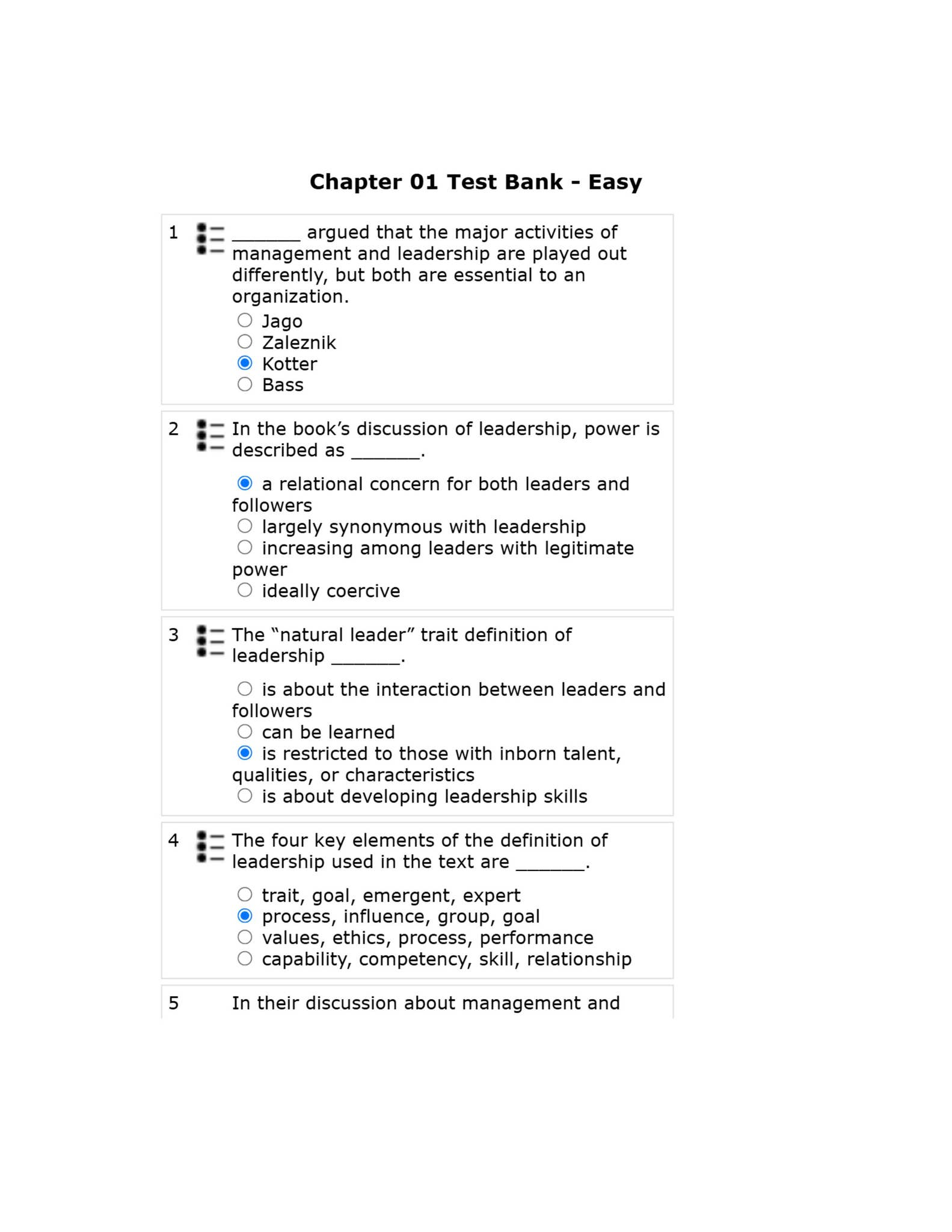 Test Bank for Leadership Theory and Practice, 9th Edition by Peter G ...