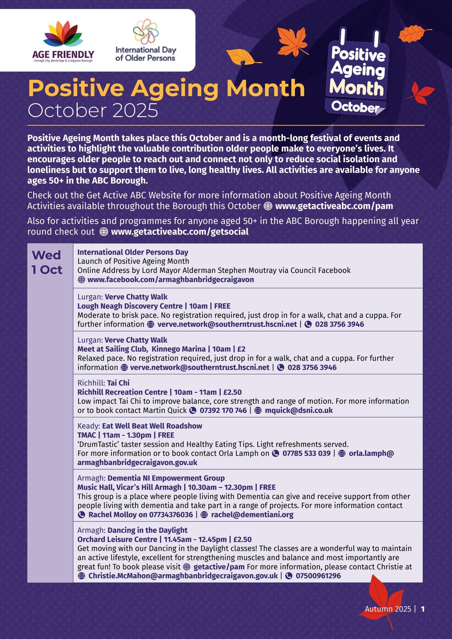Positive Ageing Month - Calendar of events by Armagh City Banbridge ...