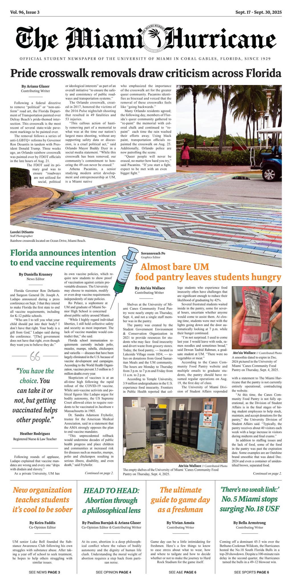 The Miami Hurricane: Sept. 17, 2025 by The Miami Hurricane - Issuu