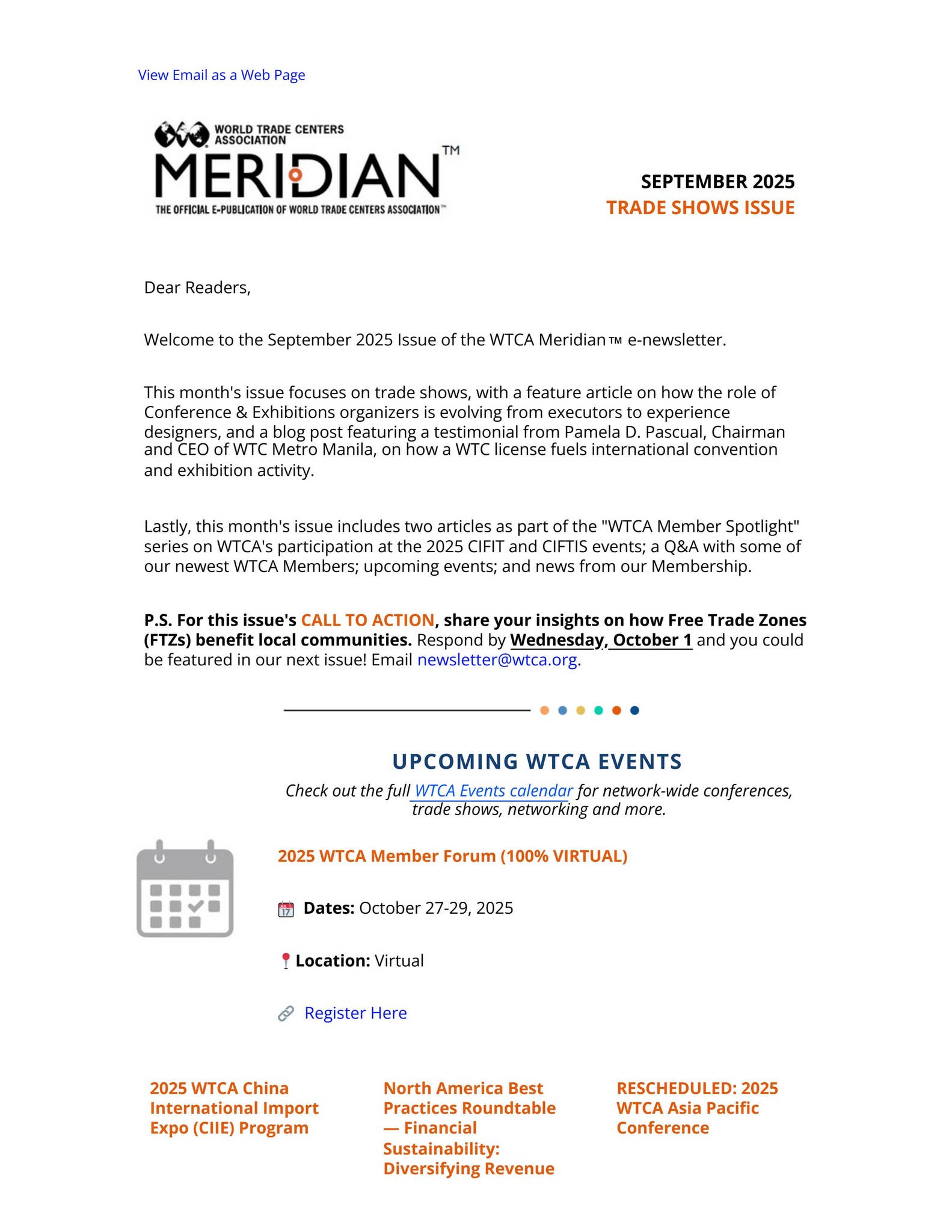 WTCA Meridian e-Newsletter September 2025 Issue by World Trade Centers ...