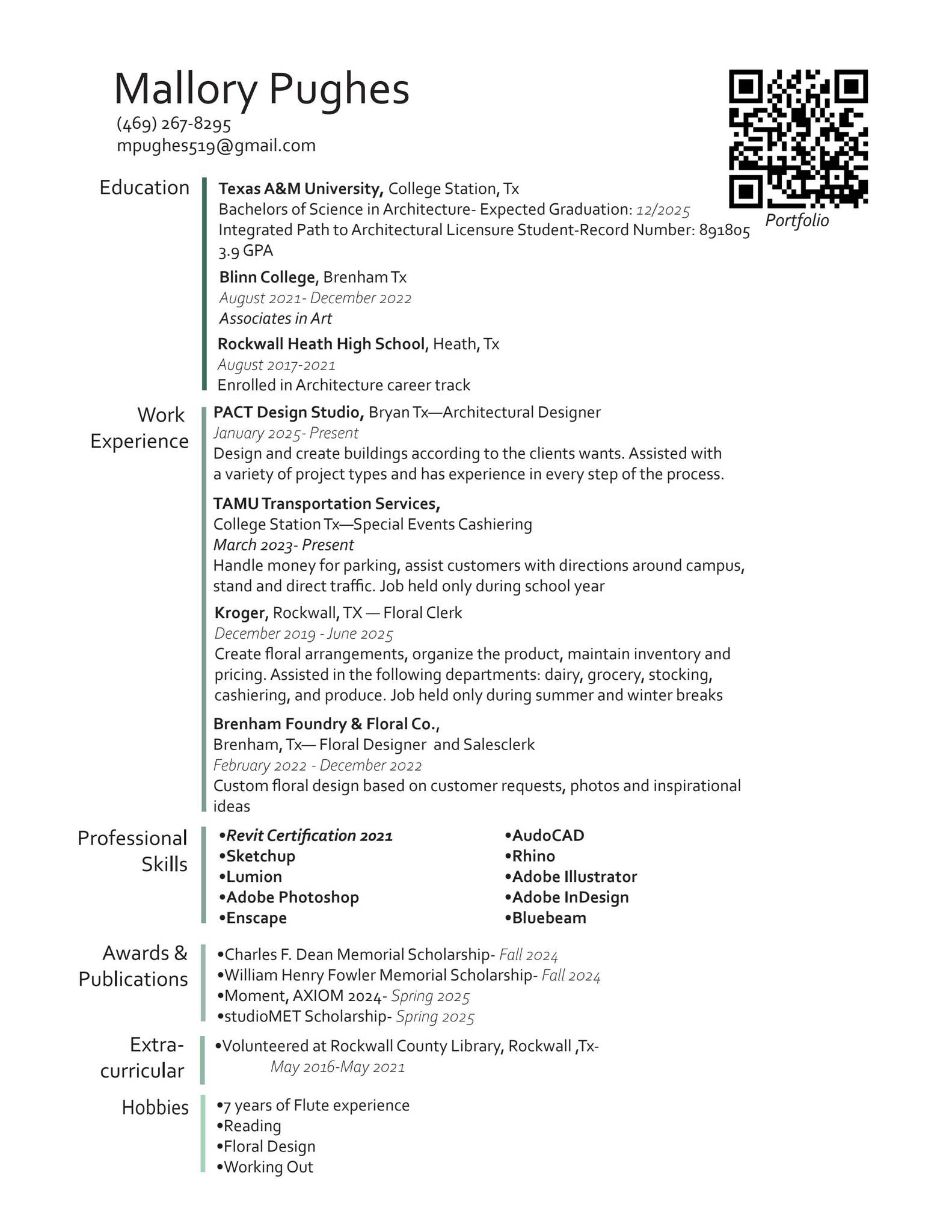 Architecture Resume by Mallory Pughes - Issuu