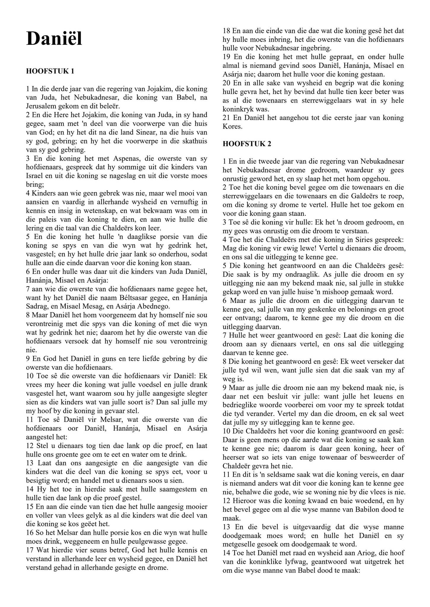 Afrikaans - The Book of Daniel by Filipino Tracts and Literature ...