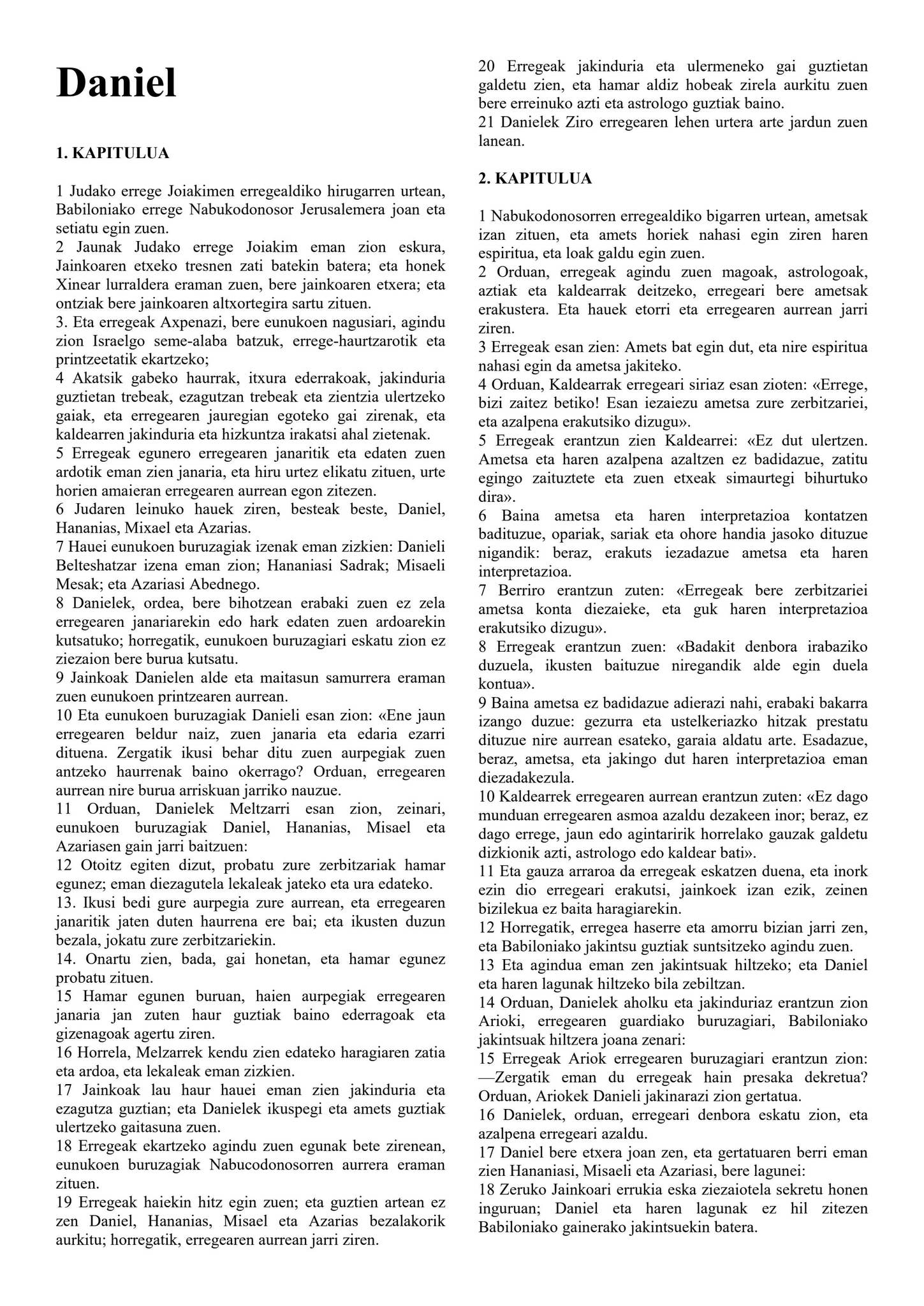 Basque - The Book of Daniel by Filipino Tracts and Literature Society ...