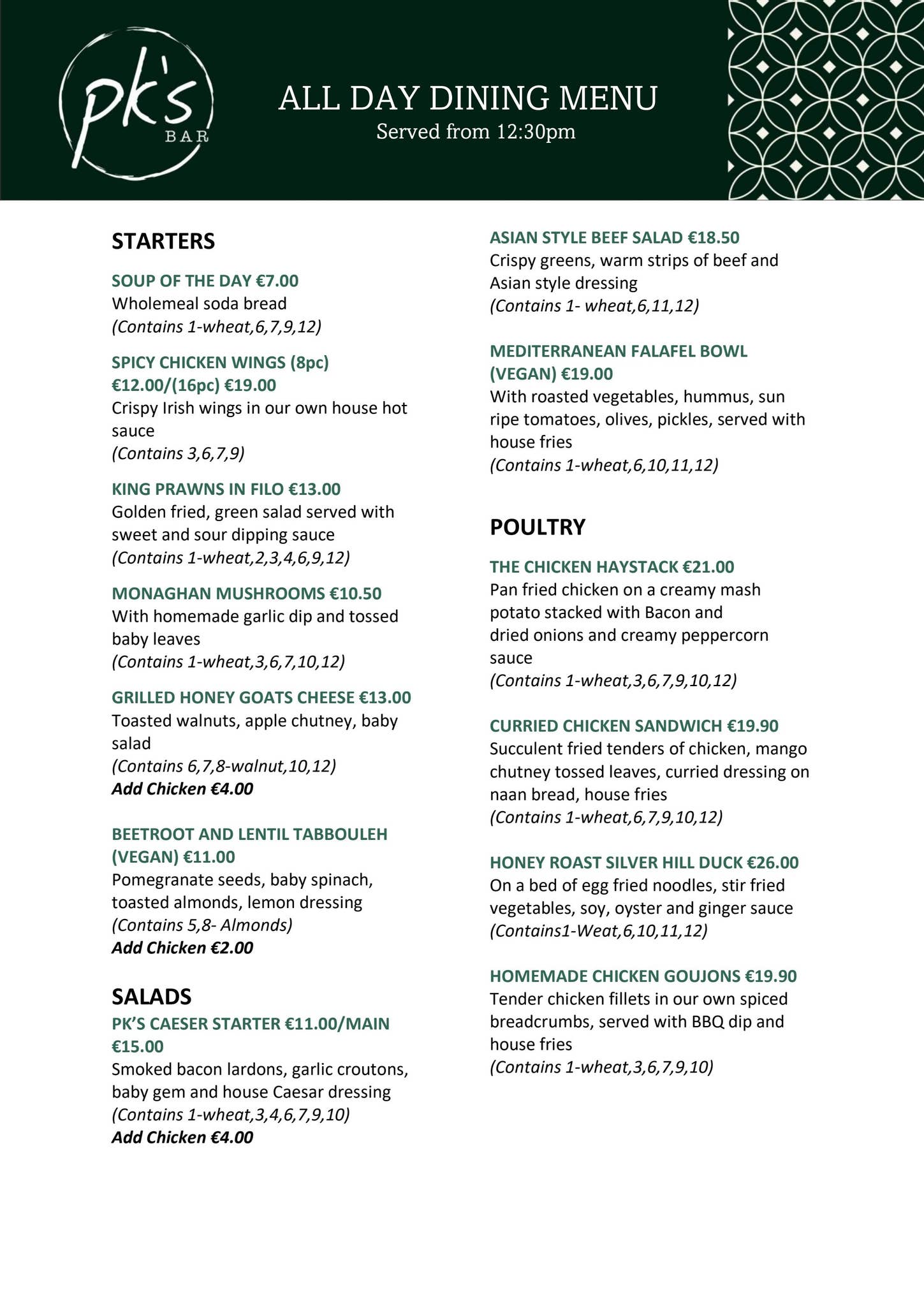 Hillgrove Hotel PK Dinner Menu by iNUA Hospitality - Issuu