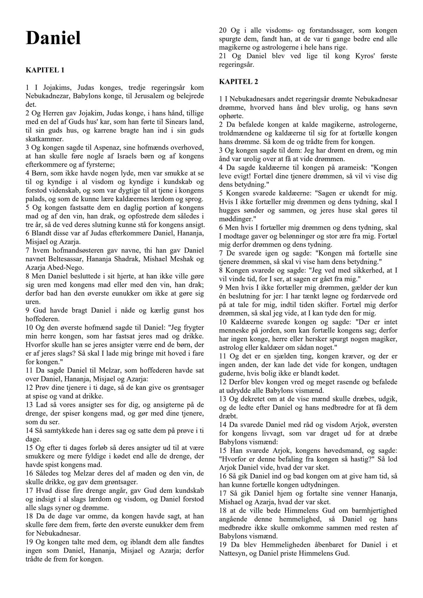 Danish - The Book of Daniel by Filipino Tracts and Literature Society ...