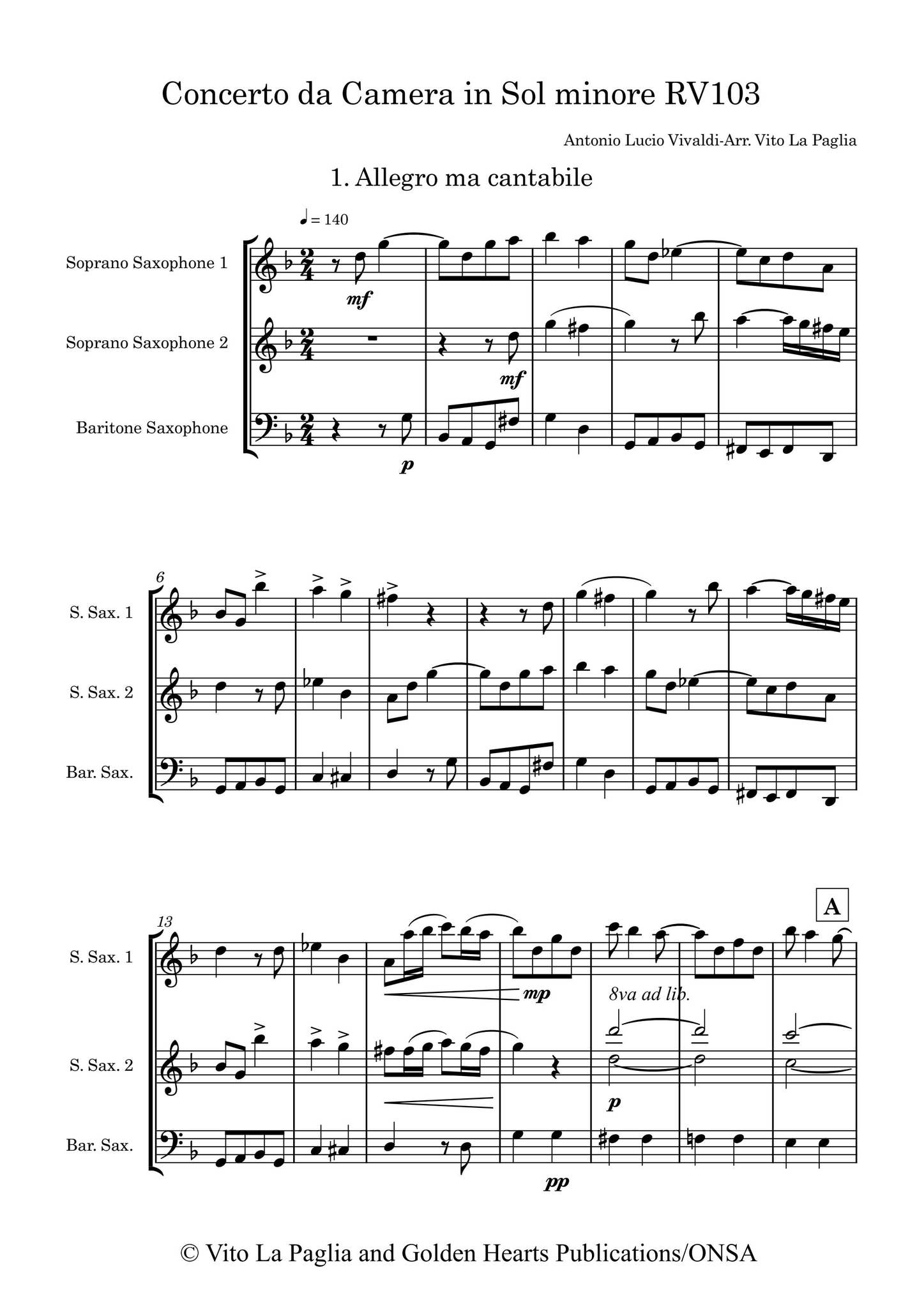 GHLB-09 01 - Partitura completa - Concerto da Camera in Sol minore ...