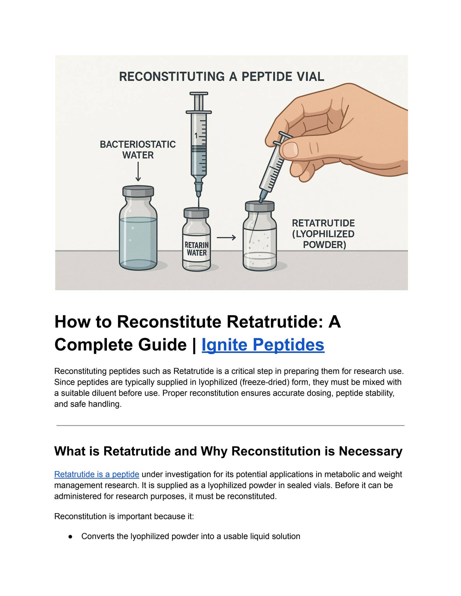 How to Reconstitute Retatrutide A Complete Guide by Ignite Peptide - Issuu
