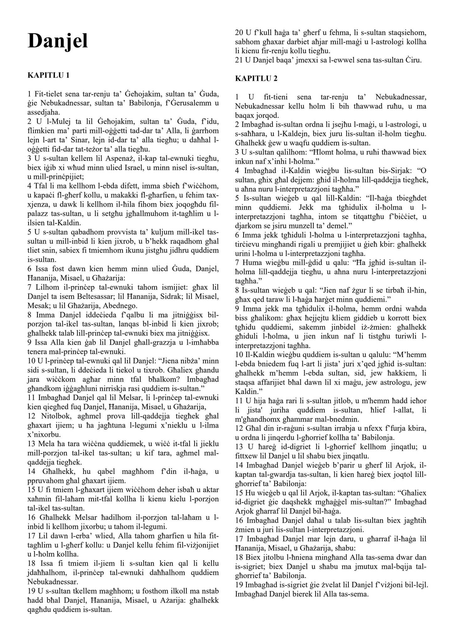 Maltese - The Book of Daniel by Filipino Tracts and Literature Society ...