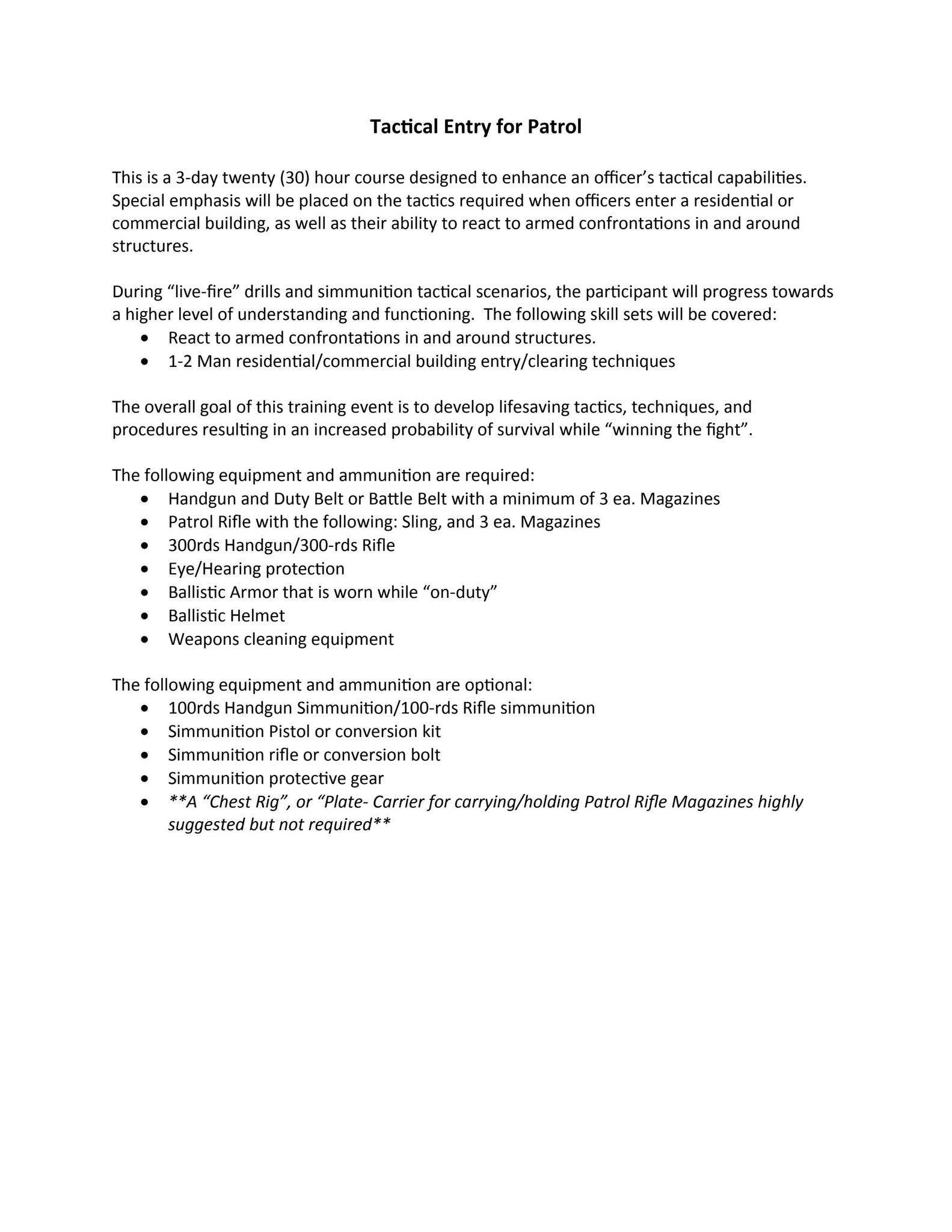 Tactical Entry for Patrol by Johnston Community College - Issuu