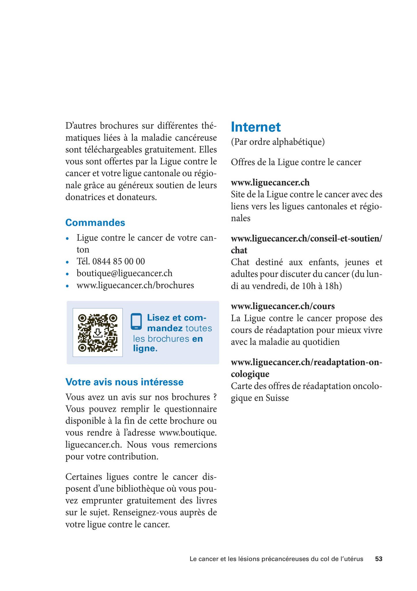 Le cancer et les lésions précancéreuses du col de l’utérus by Krebsliga Schweiz - Issuu