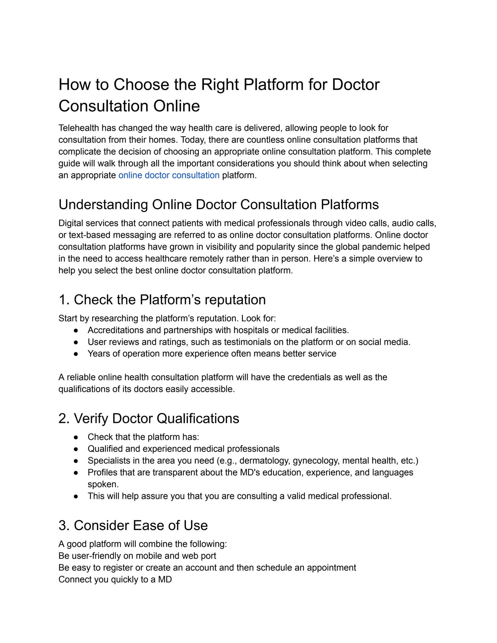 How to Choose the Right Platform for Doctor Consultation Onlinement by ...