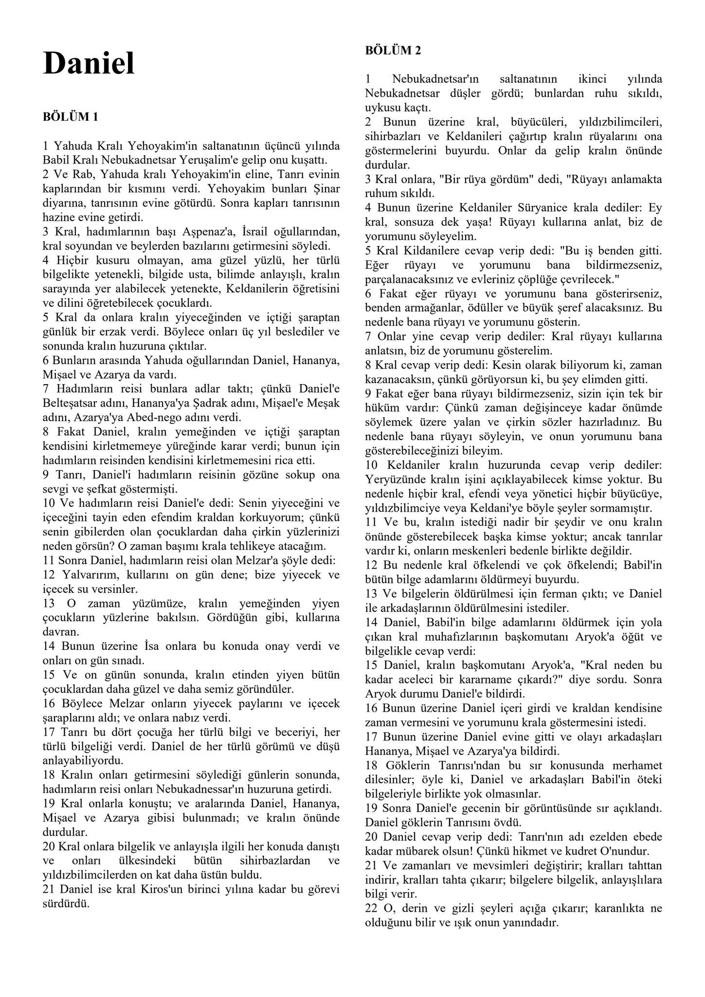 Turkish - The Book of Daniel by Filipino Tracts and Literature Society ...