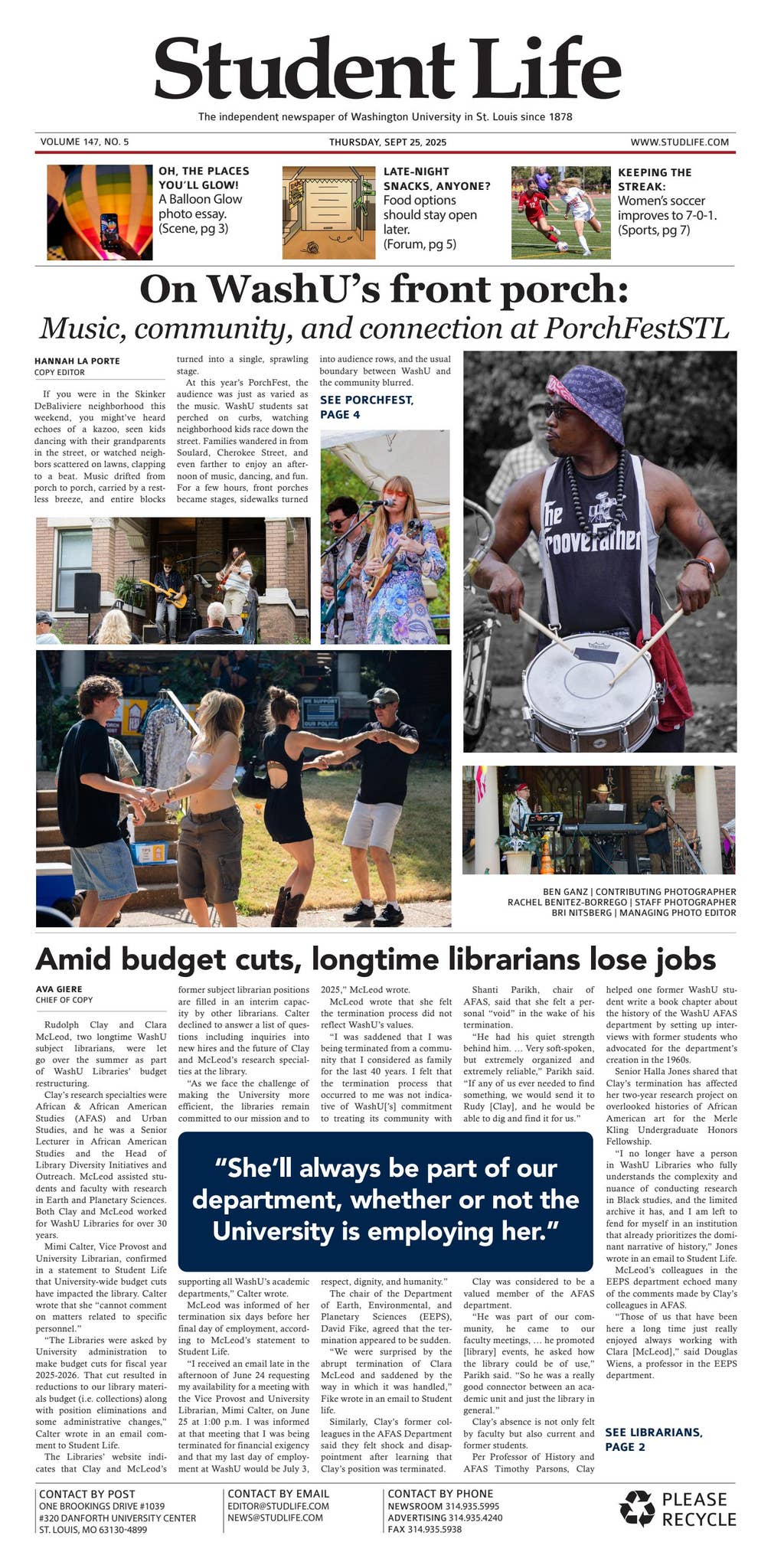 September 25, 2025 Student Life Newspaper Wash U by WashUStudentLife ...