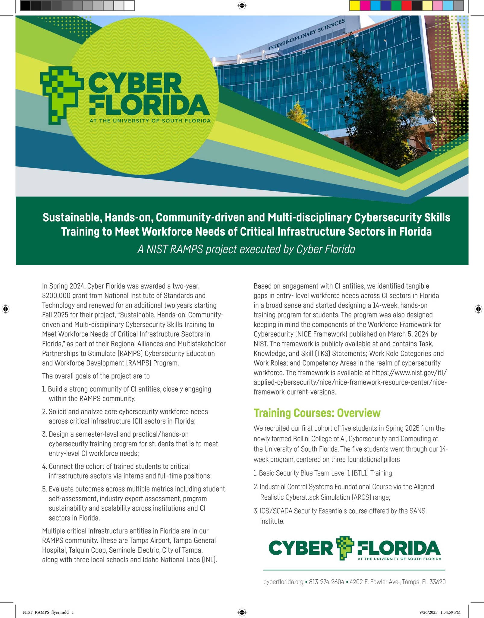 NIST RAMPS Flyer (Updated) by Cyber Florida: The Florida Center for ...