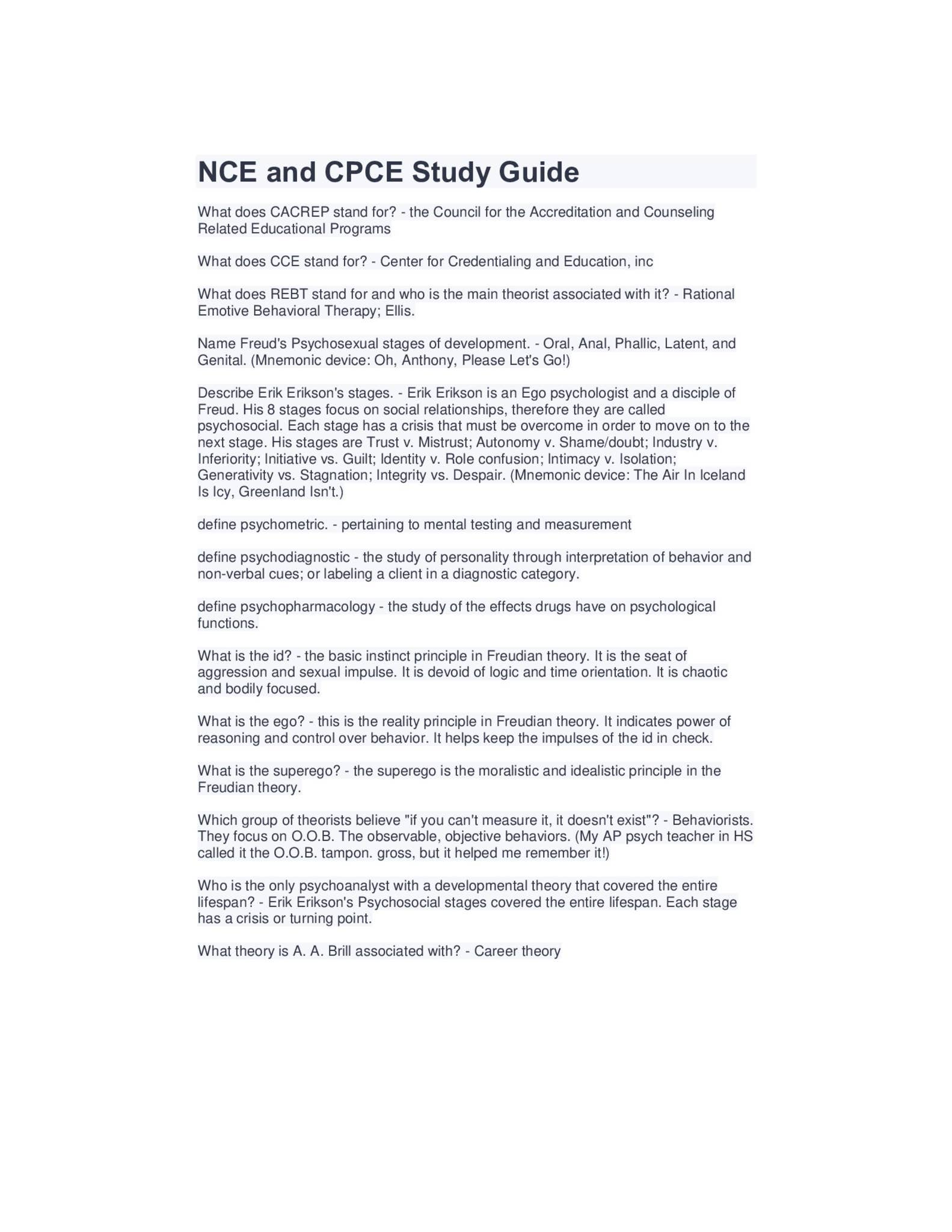 NCE and CPCE Study Guide by Highpublications - Issuu